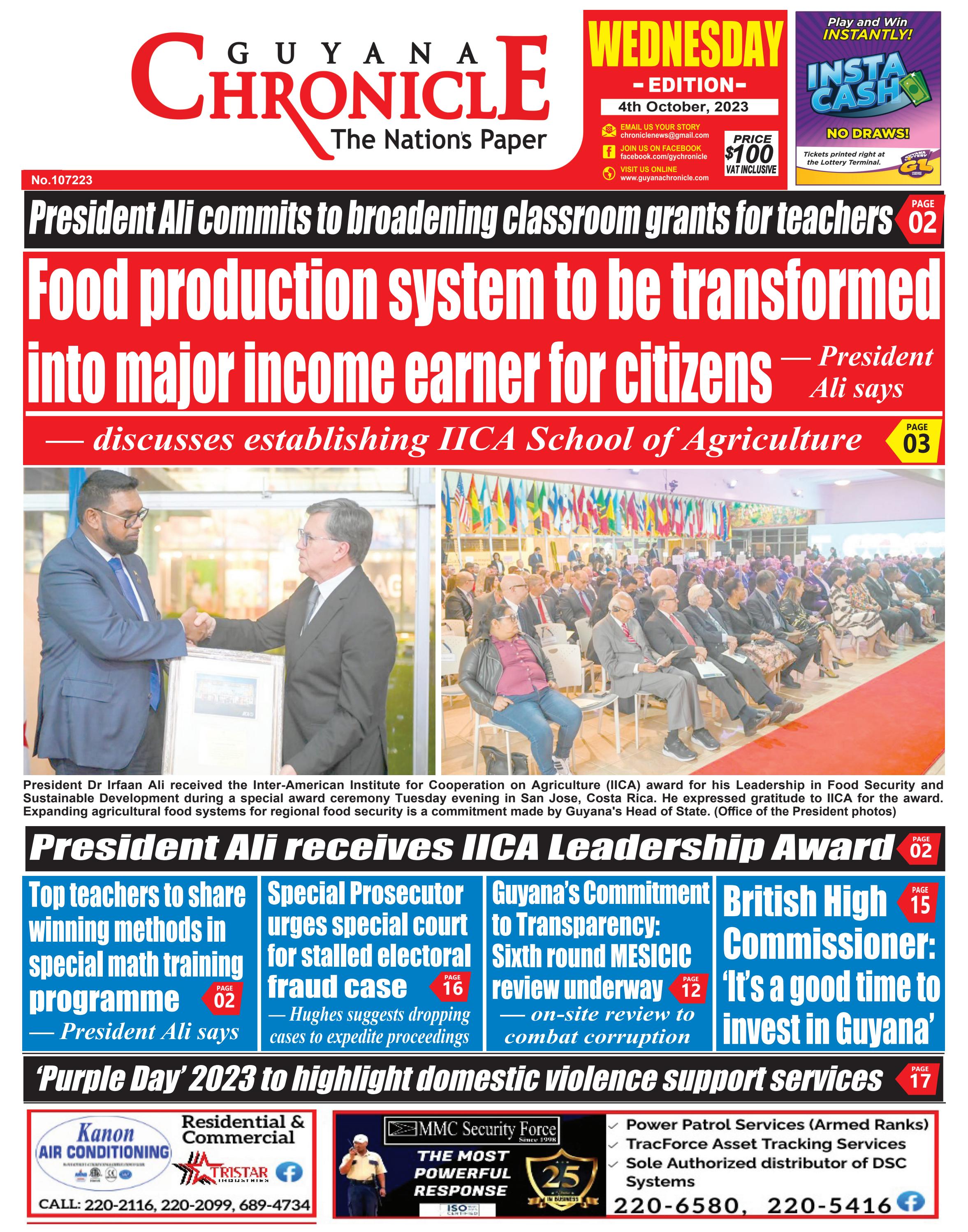 Guyana Chronicle E-Paper 04-10-2023 by Guyana Chronicle - Issuu