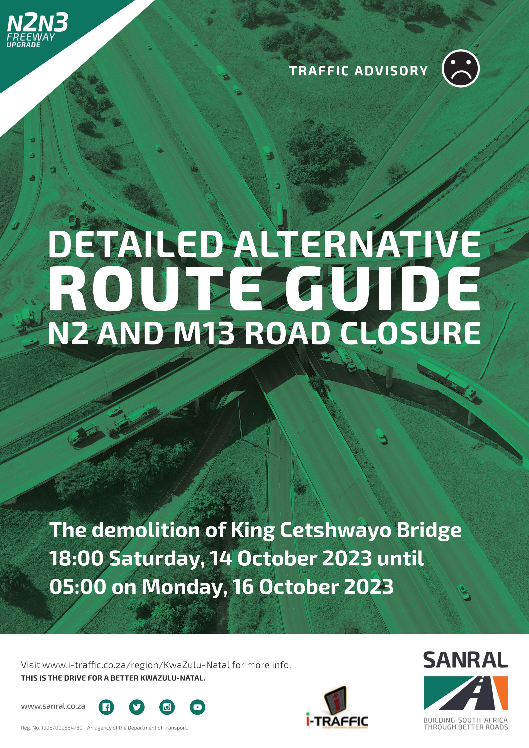 Detailed Alternative Route Guide N2 & M13 Road Closure | Demolition of ...