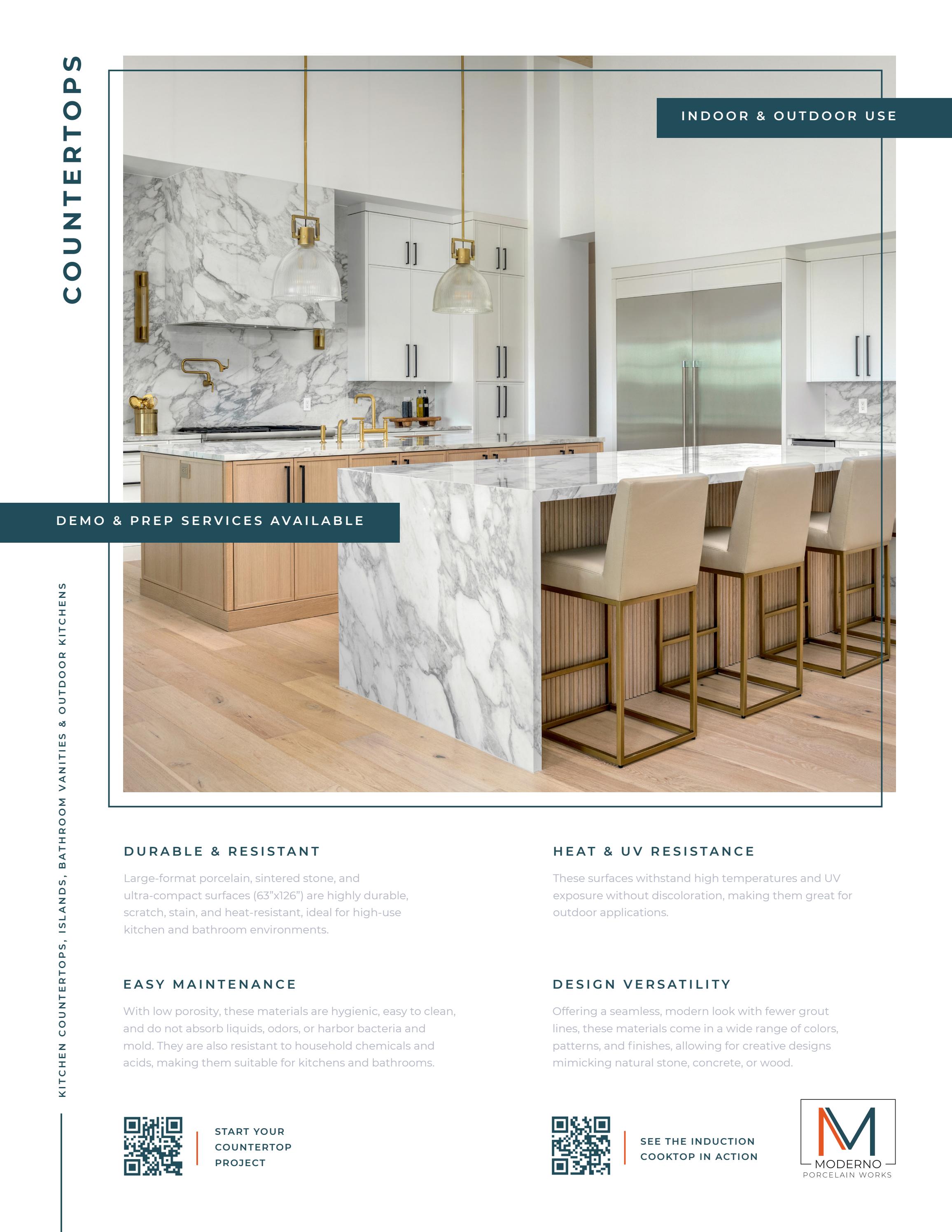 Moderno Porcelain Works Countertops Flyer by StChristopherHoldings - Issuu