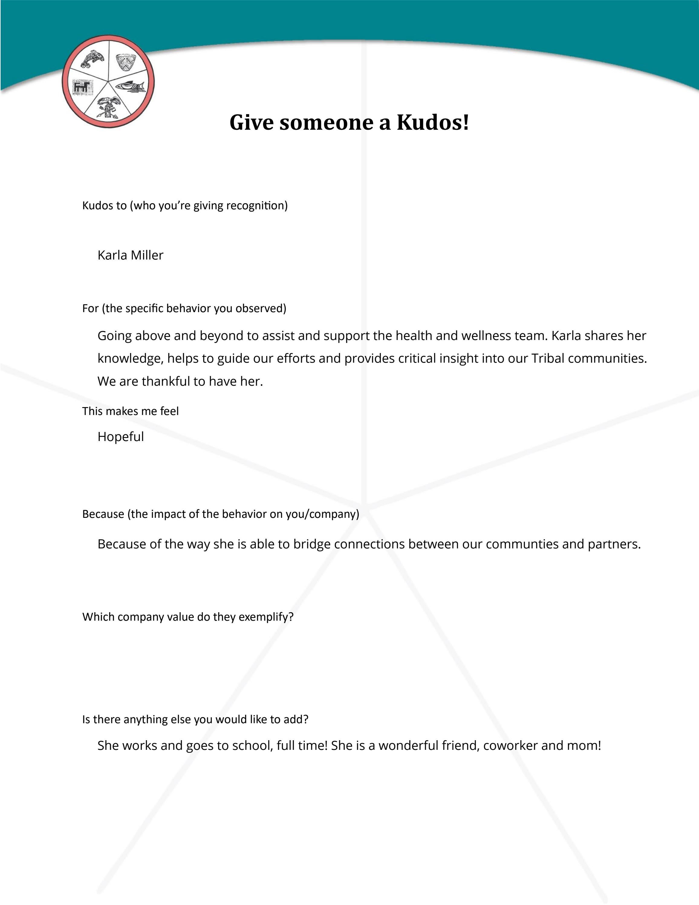 kudos examples by South Puget Intertribal Planning Agency - Issuu