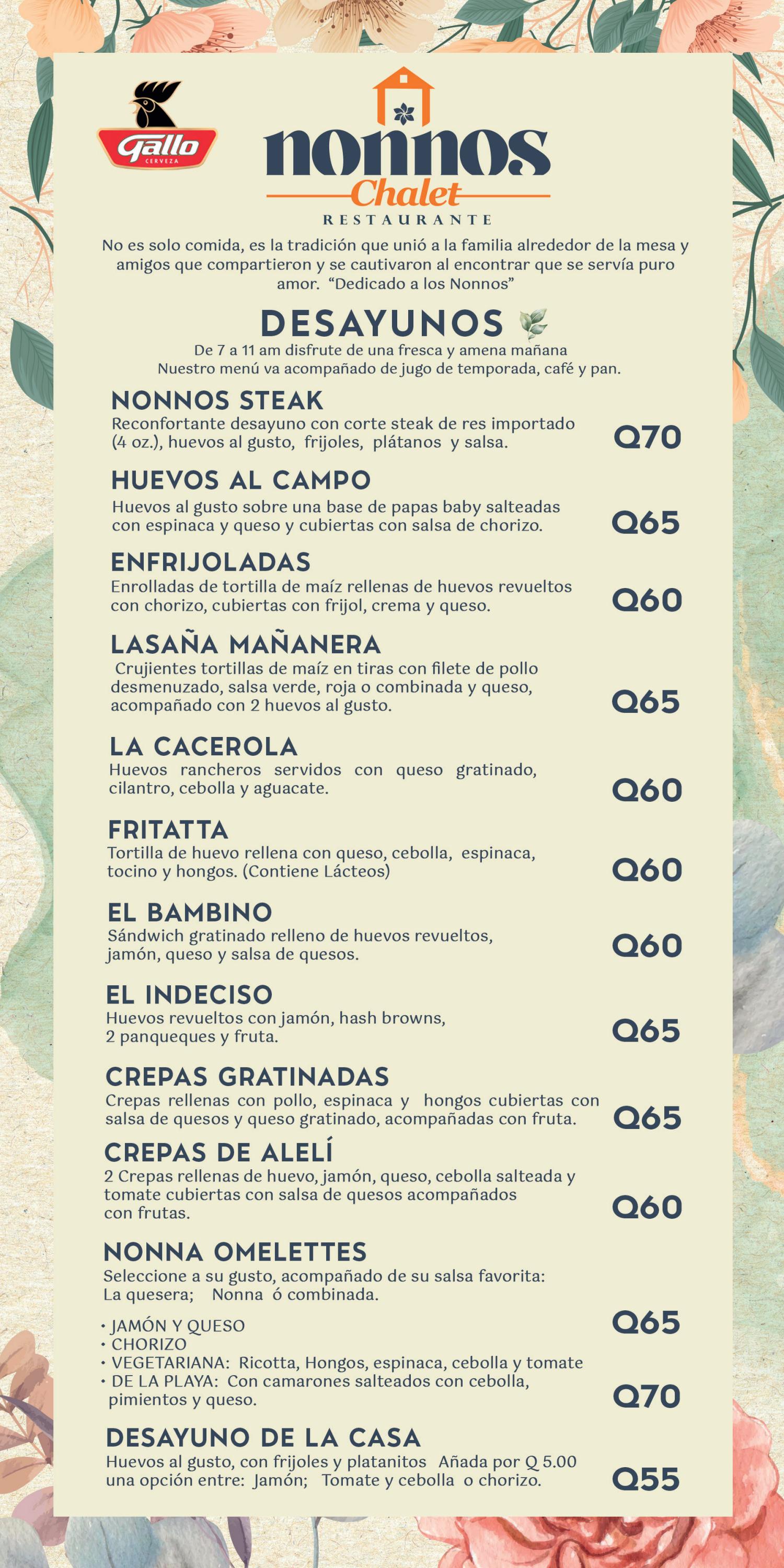 MENÚ NONNOS CHALET by Nonnos Chalet Restaurante - Issuu