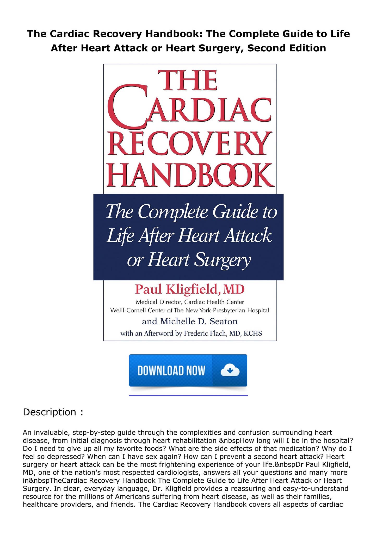 Read ebook [PDF] The Cardiac Recovery Handbook: The Complete Guide to ...