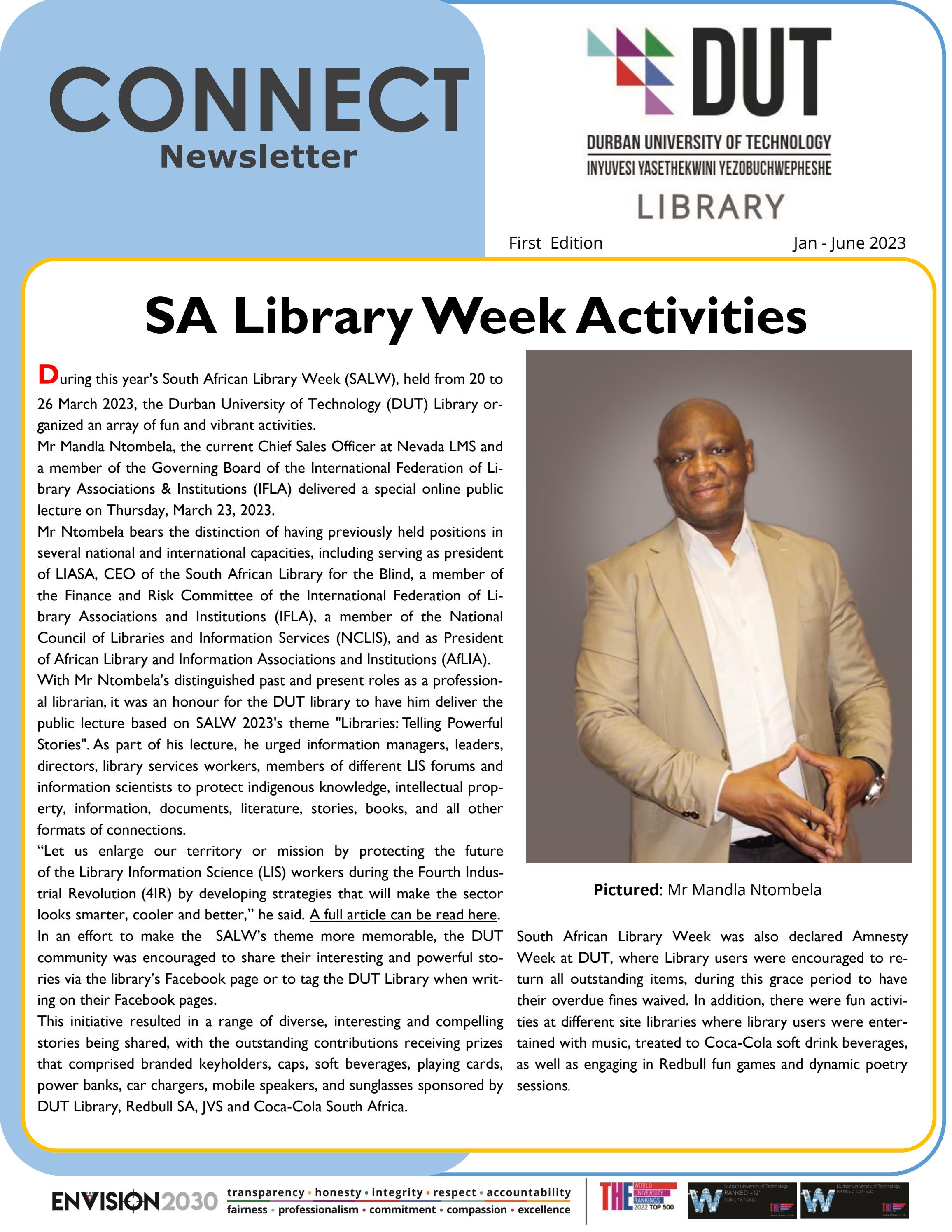DUT Library Connect Newsletter - Jan to June 2023 by Roméo Matumba - Issuu