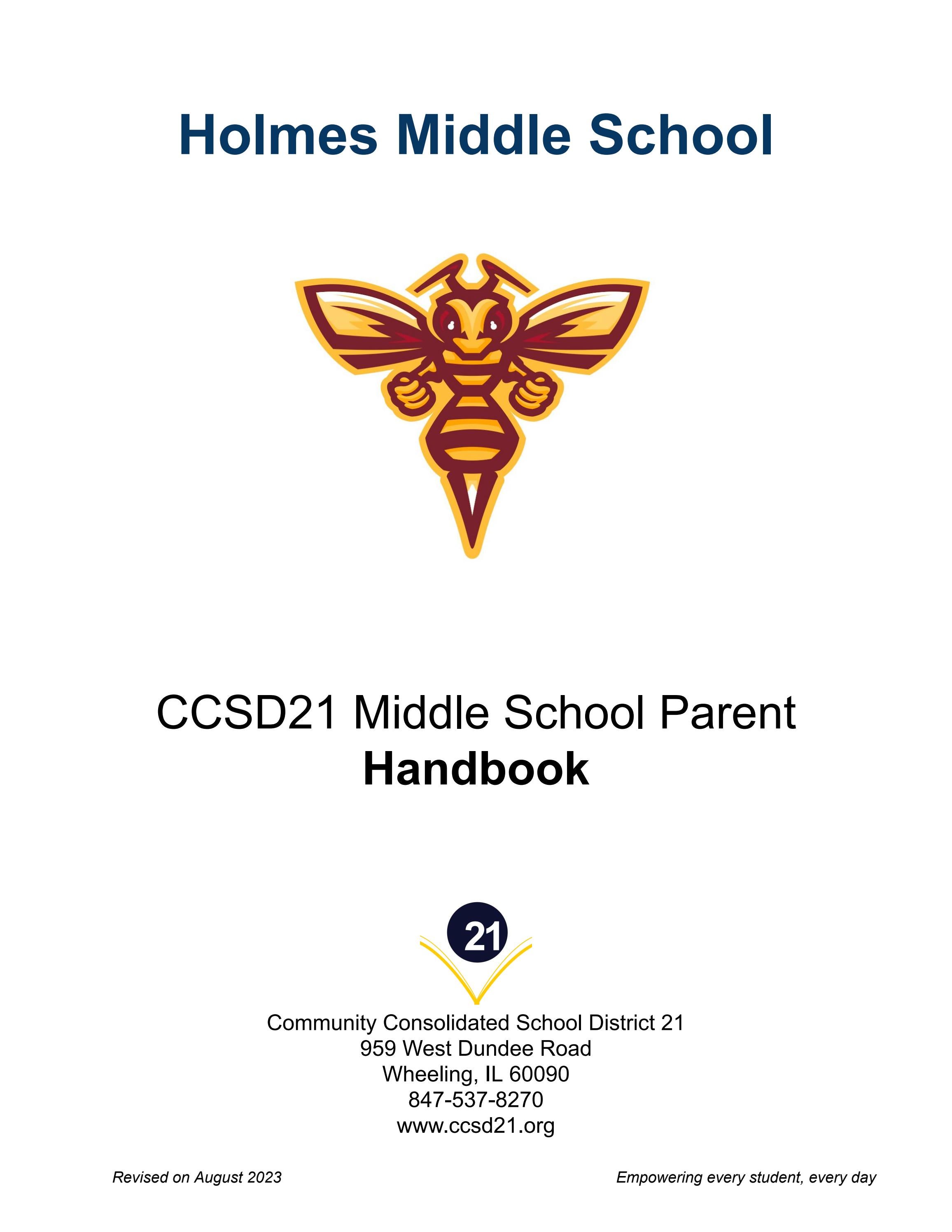 HOLMES MIDDLE SCHOOL HANDBOOK by wheeling21 - Issuu