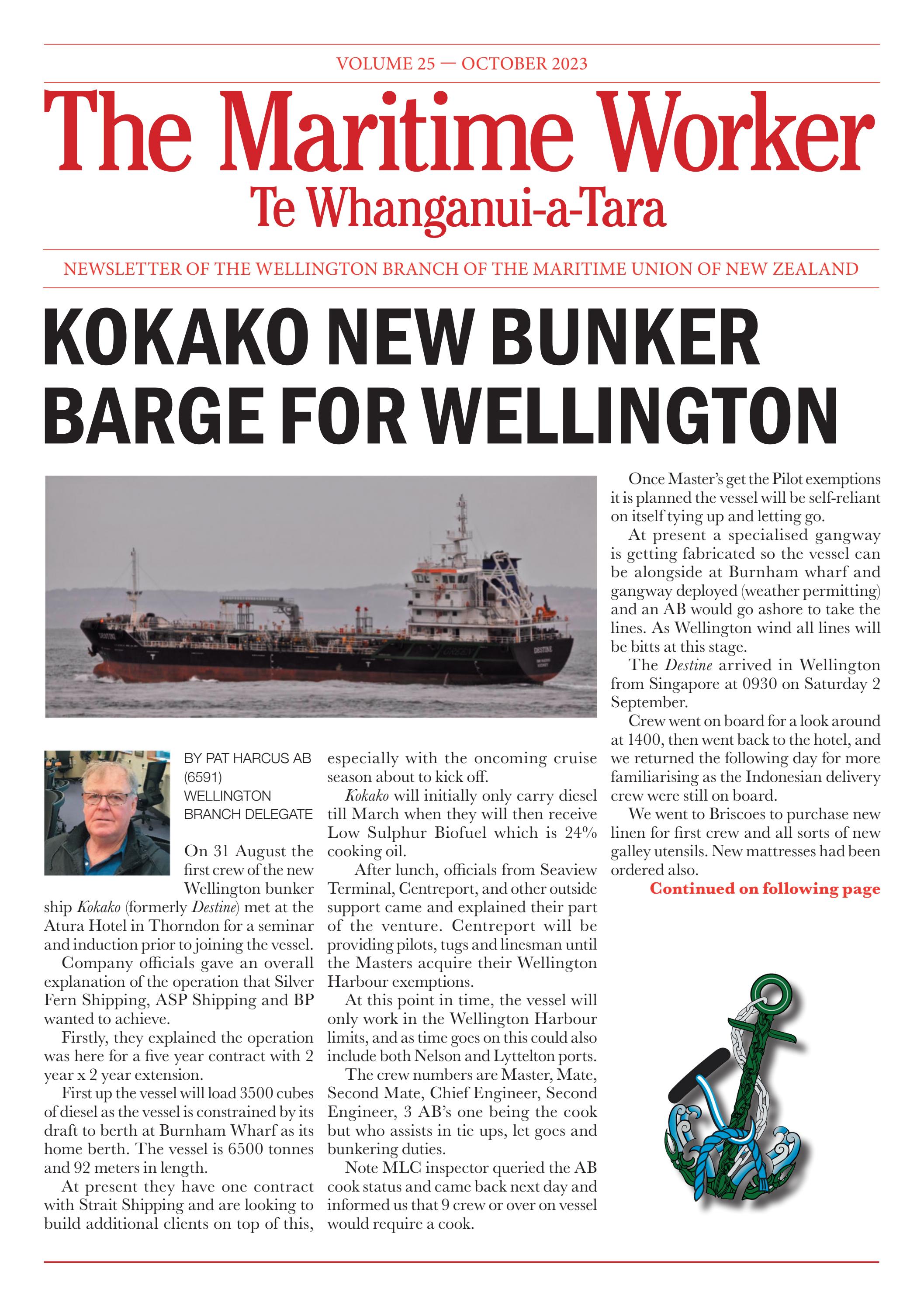 Maritime Worker October 2023 by Maritime Union of New Zealand - Issuu
