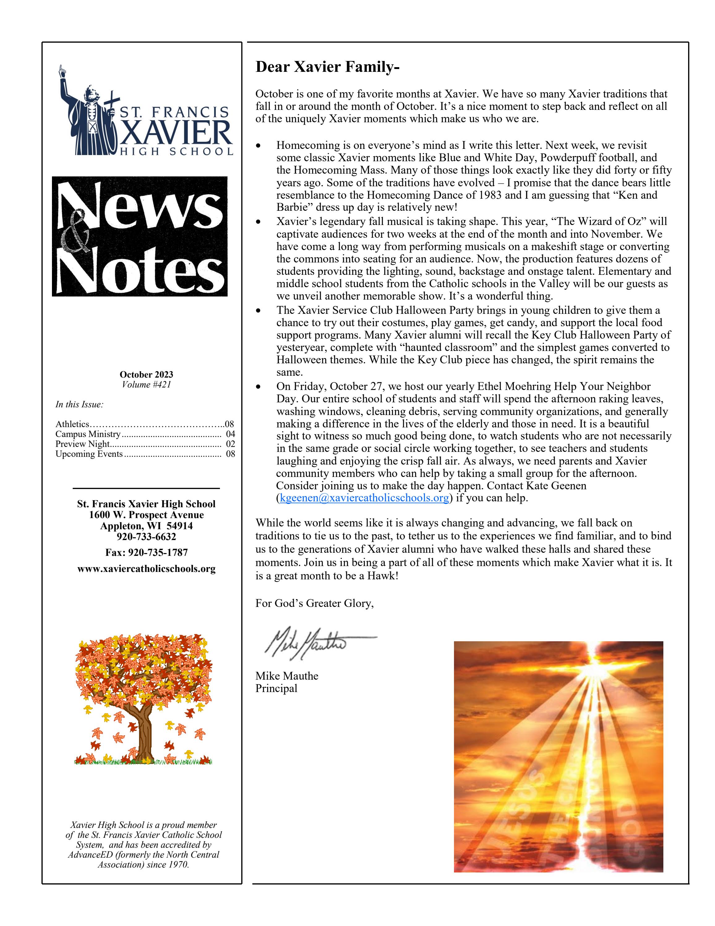 XHS October News by XavierHawks - Issuu