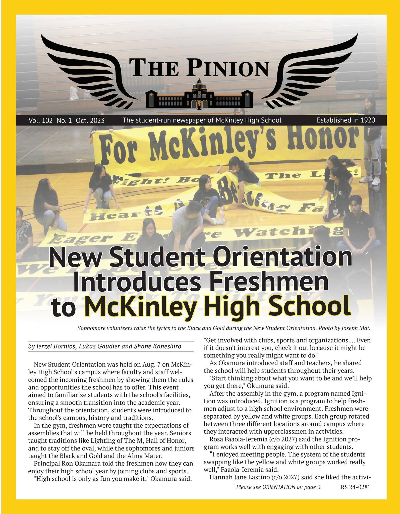 The Pinion Vol. 102 No. 1 Oct. 2023 by The Pinion - McKinley High ...