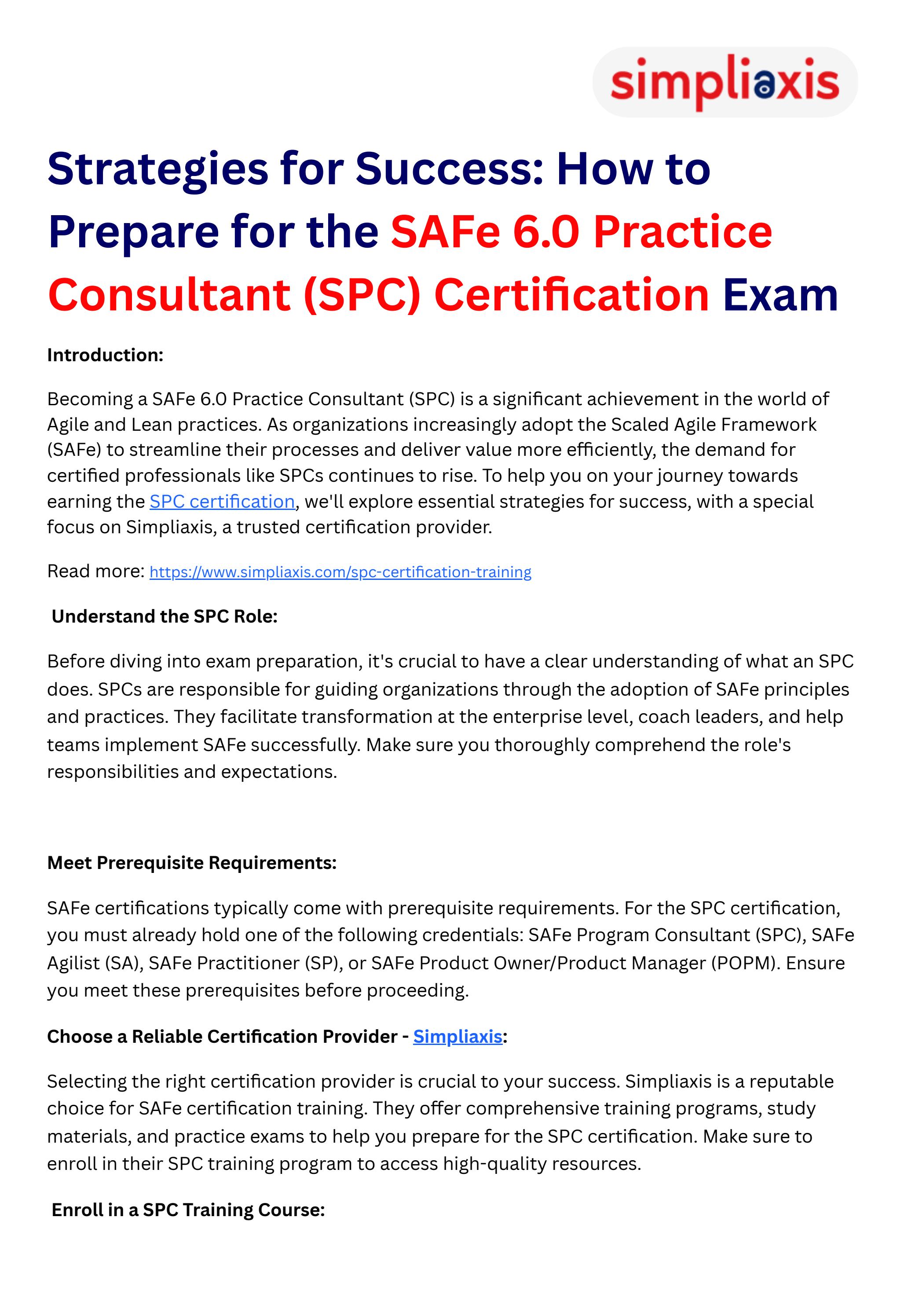 Strategies for Success: How to Prepare for the SAFe 6.0 Practice ...