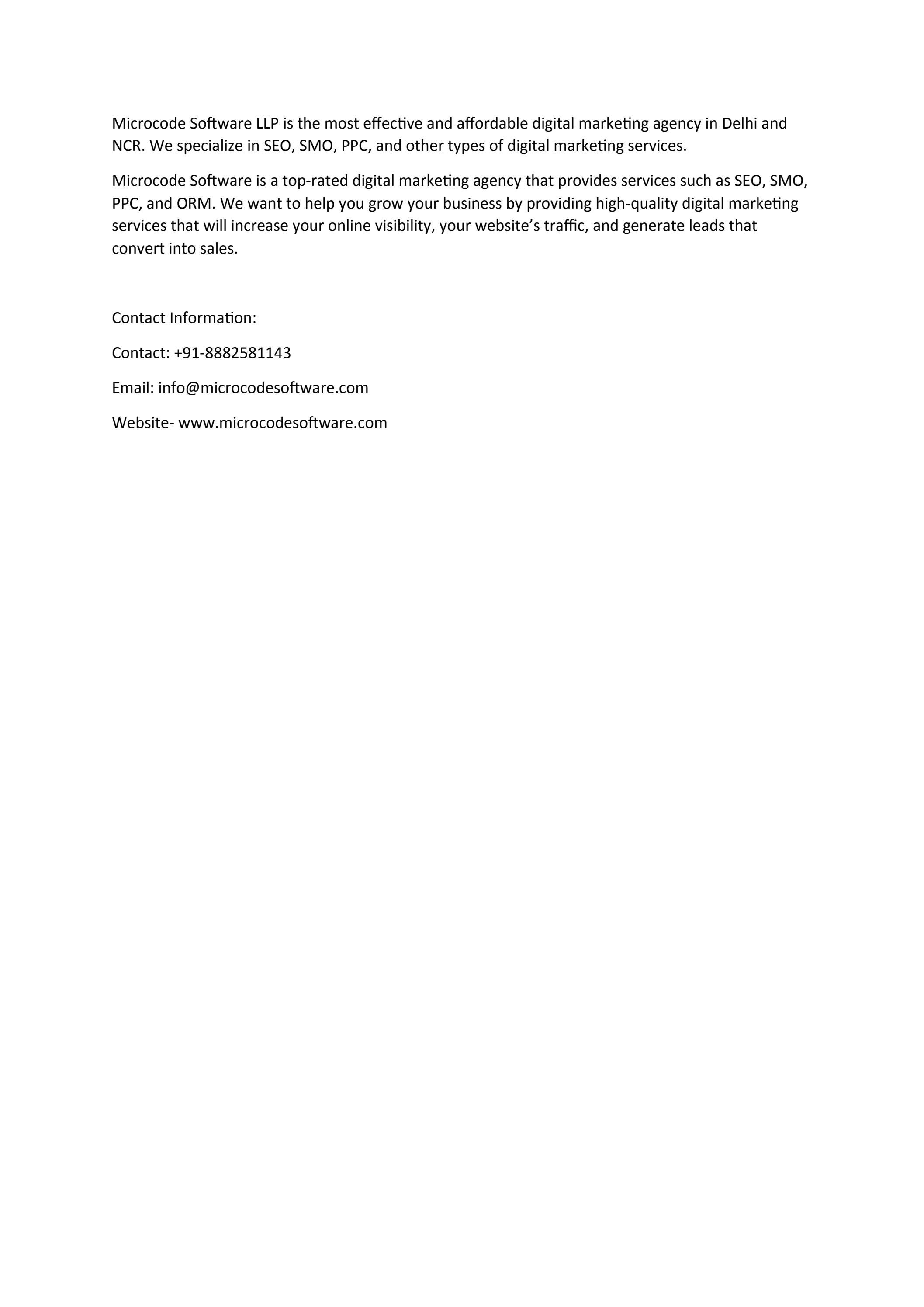 Best Affordable Digital Marketing Agency in India | Near Me by Microcode Software LLP - Issuu