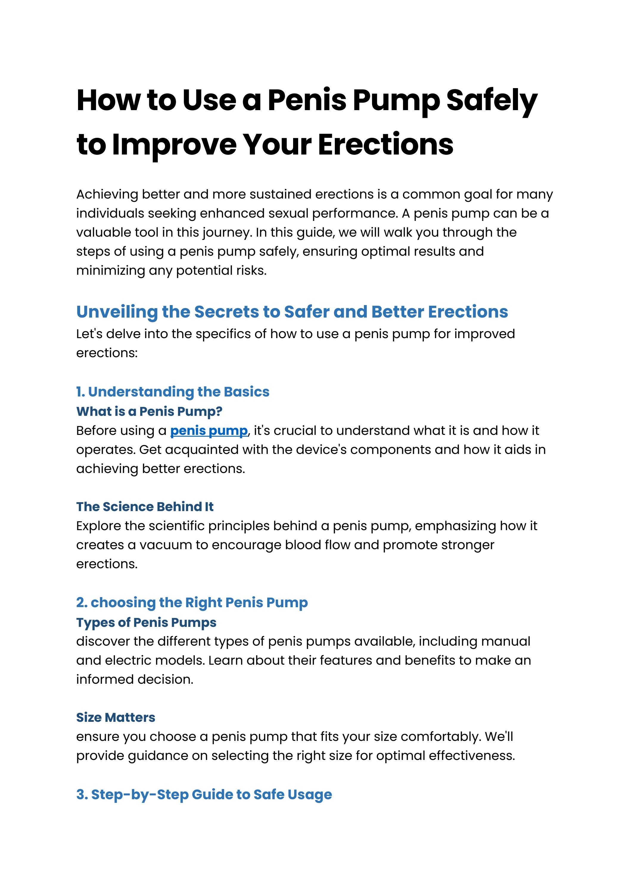 How to Use a penis Pump Safety to Improve Your Erections by ...