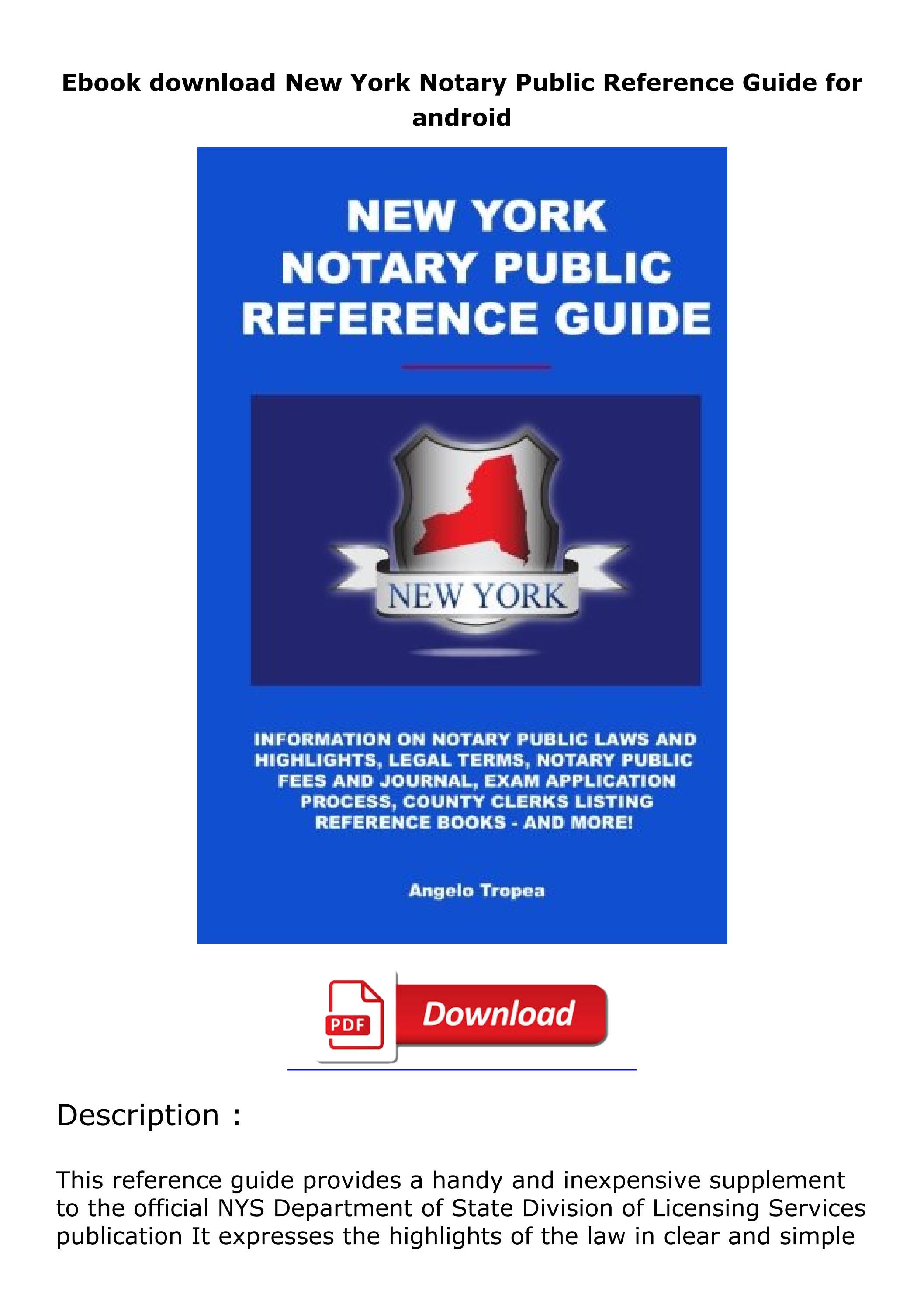 Ebook Download New York Notary Public Reference Guide For Android by ...