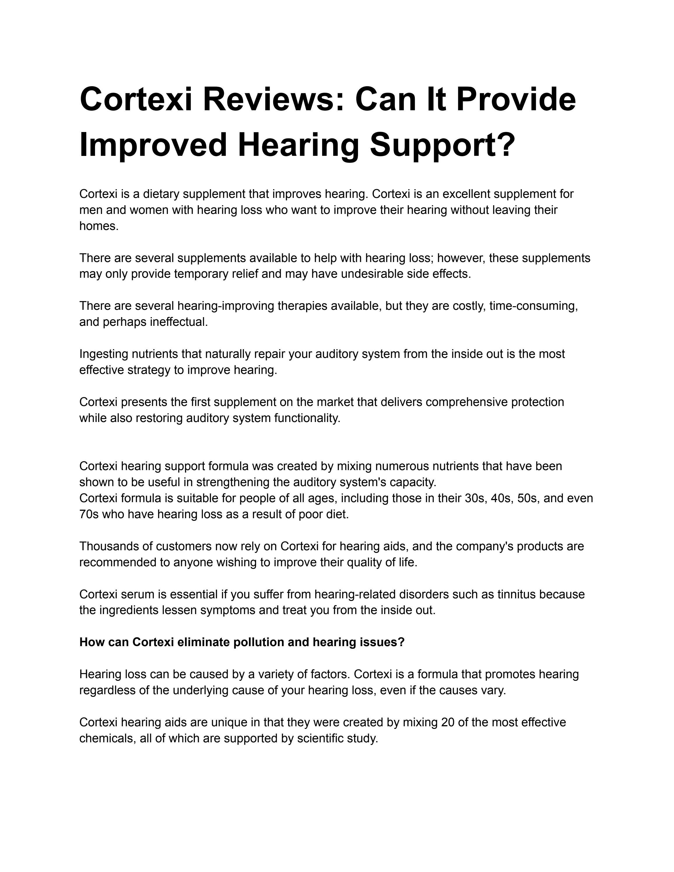 Cortexi Reviews: Can It Provide Improved Hearing Support? by Marun joe ...