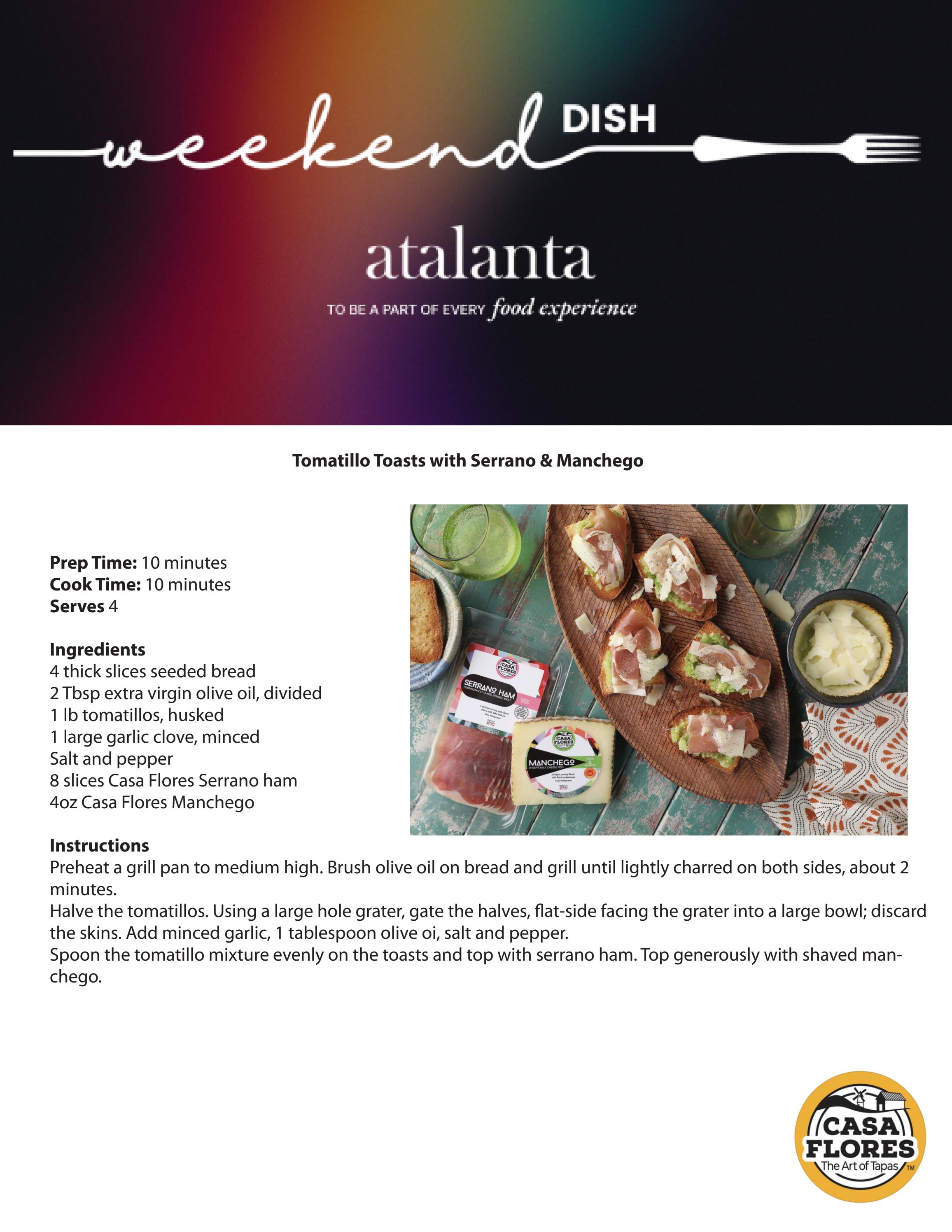 Casa Flores Tomatillo Toasts with Serrano & Manchego by Atalanta Corp ...