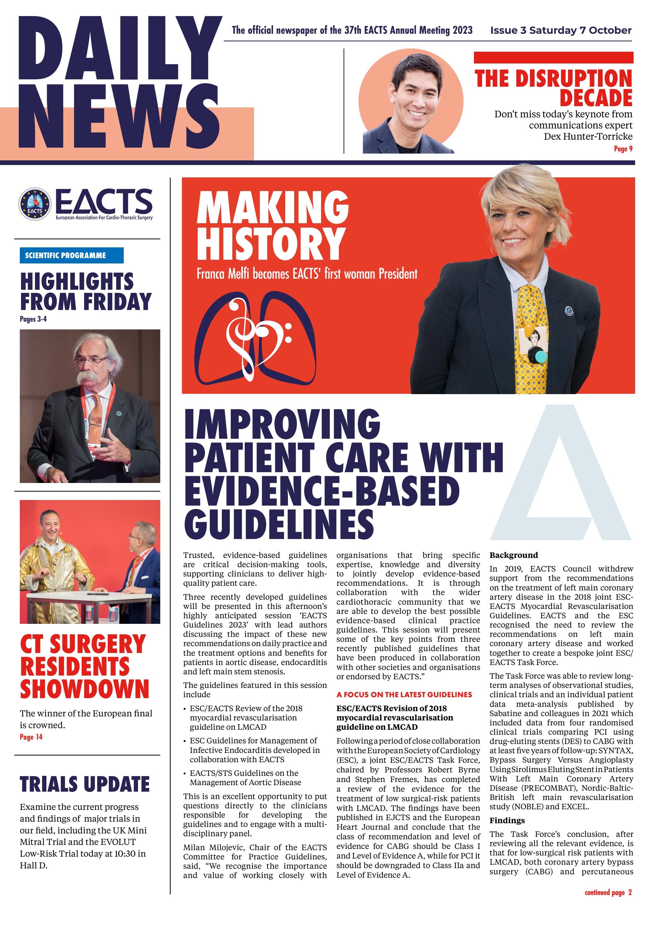 The 37th EACTS Annual Meeting | Daily News 07.10.23 by EACTS - Issuu