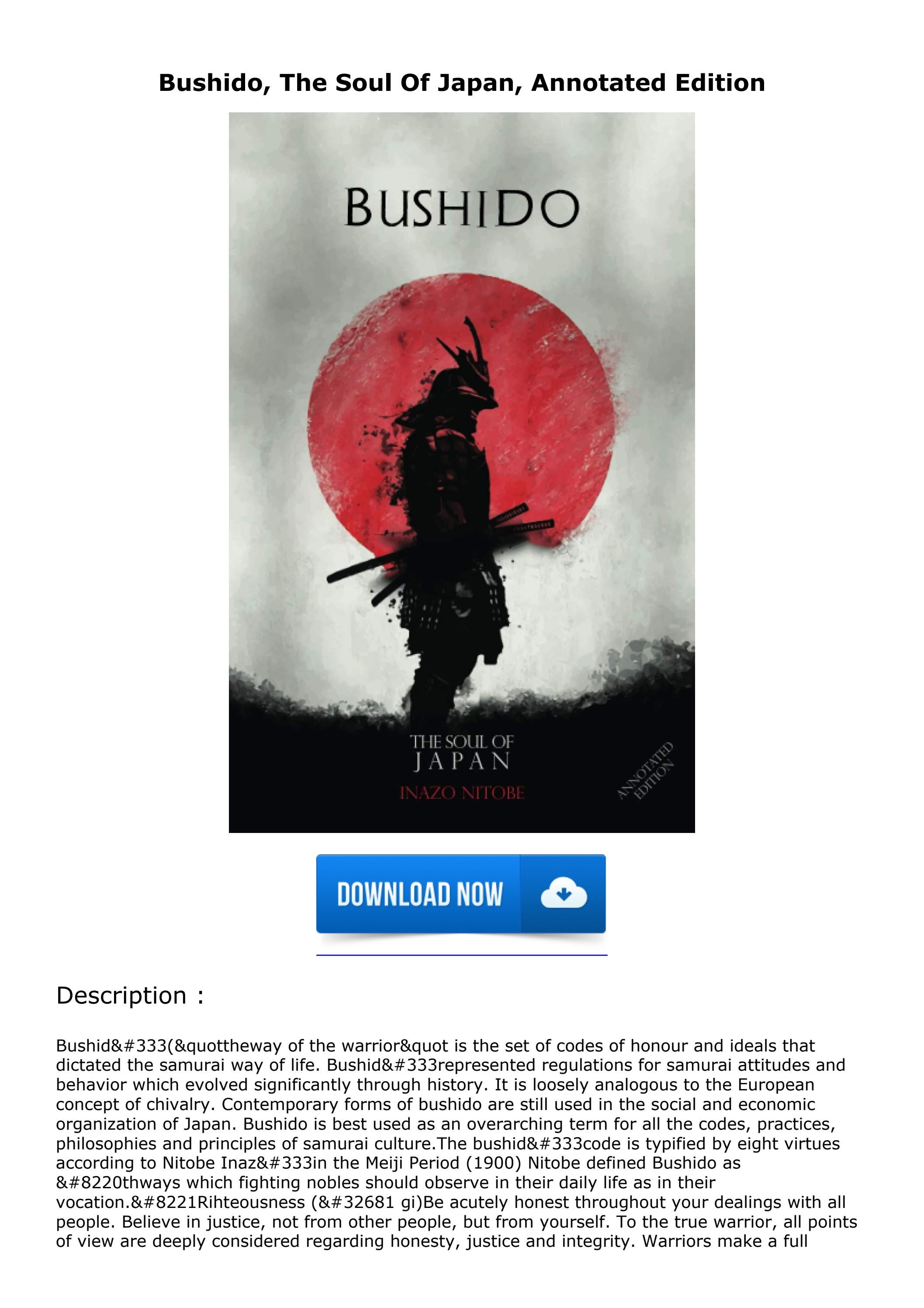 [PDF READ ONLINE] Bushido, The Soul Of Japan, Annotated Edition ebooks ...