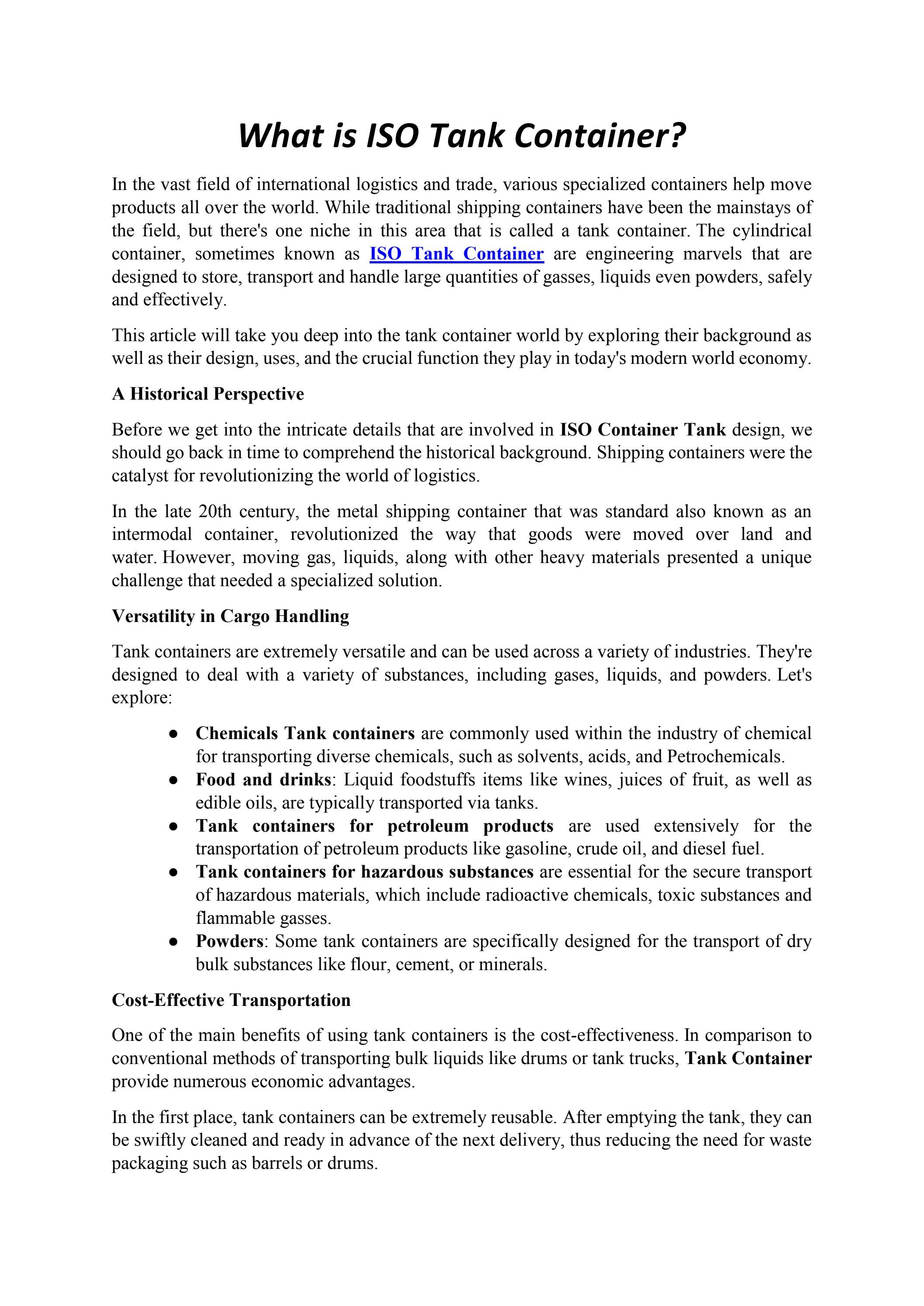 What is ISO Tank Container? by SEA Knotsit - Issuu