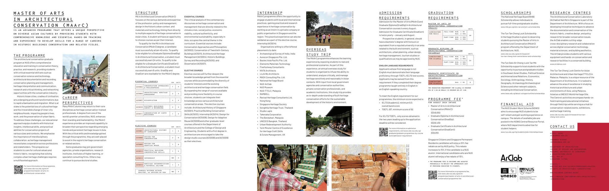 NUS Master of Arts in Architectural Conservation (MAArC) Programme ...