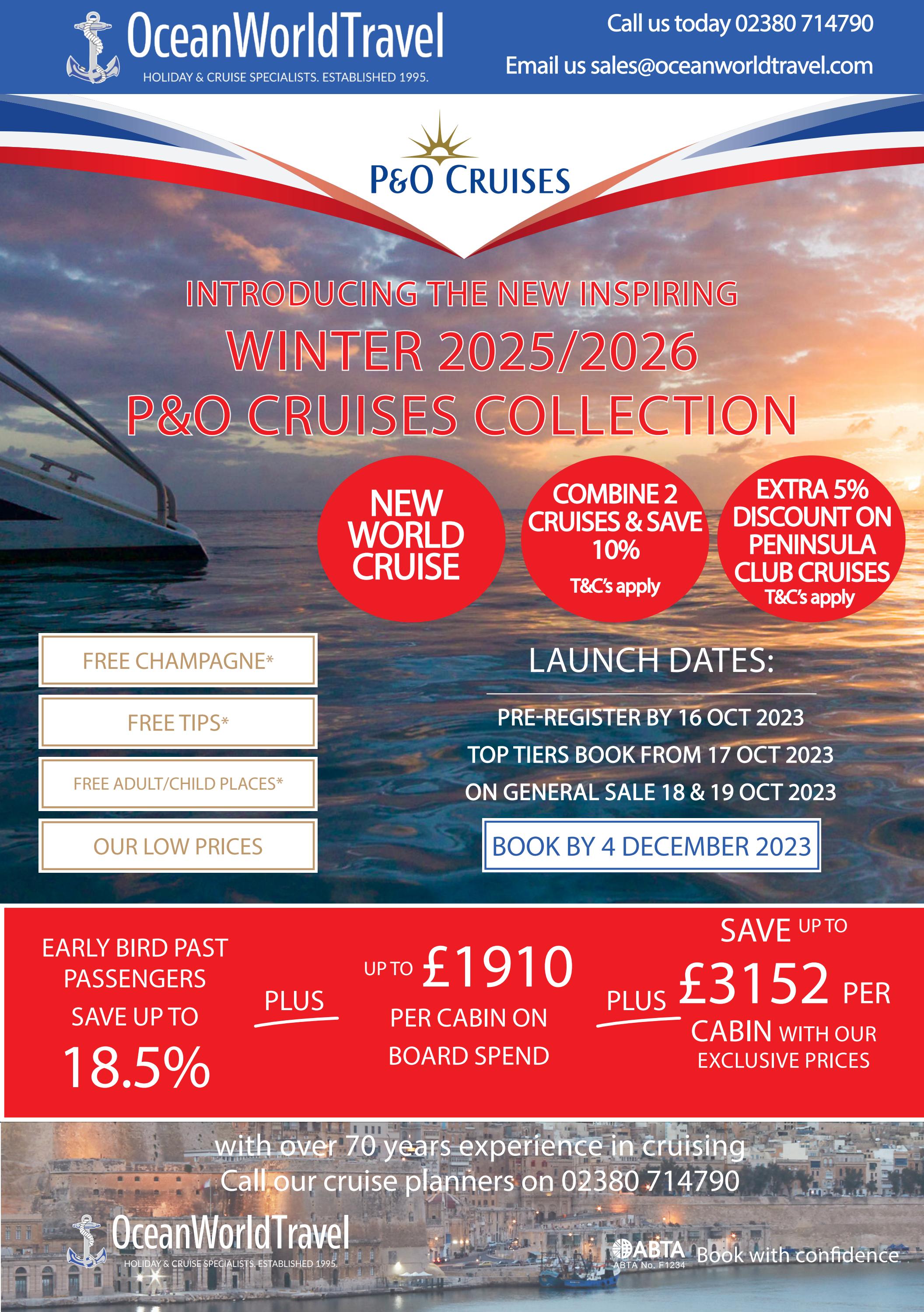 Introducing The New Inspiring Winter 2025/2026 P&O Cruises Collection ...