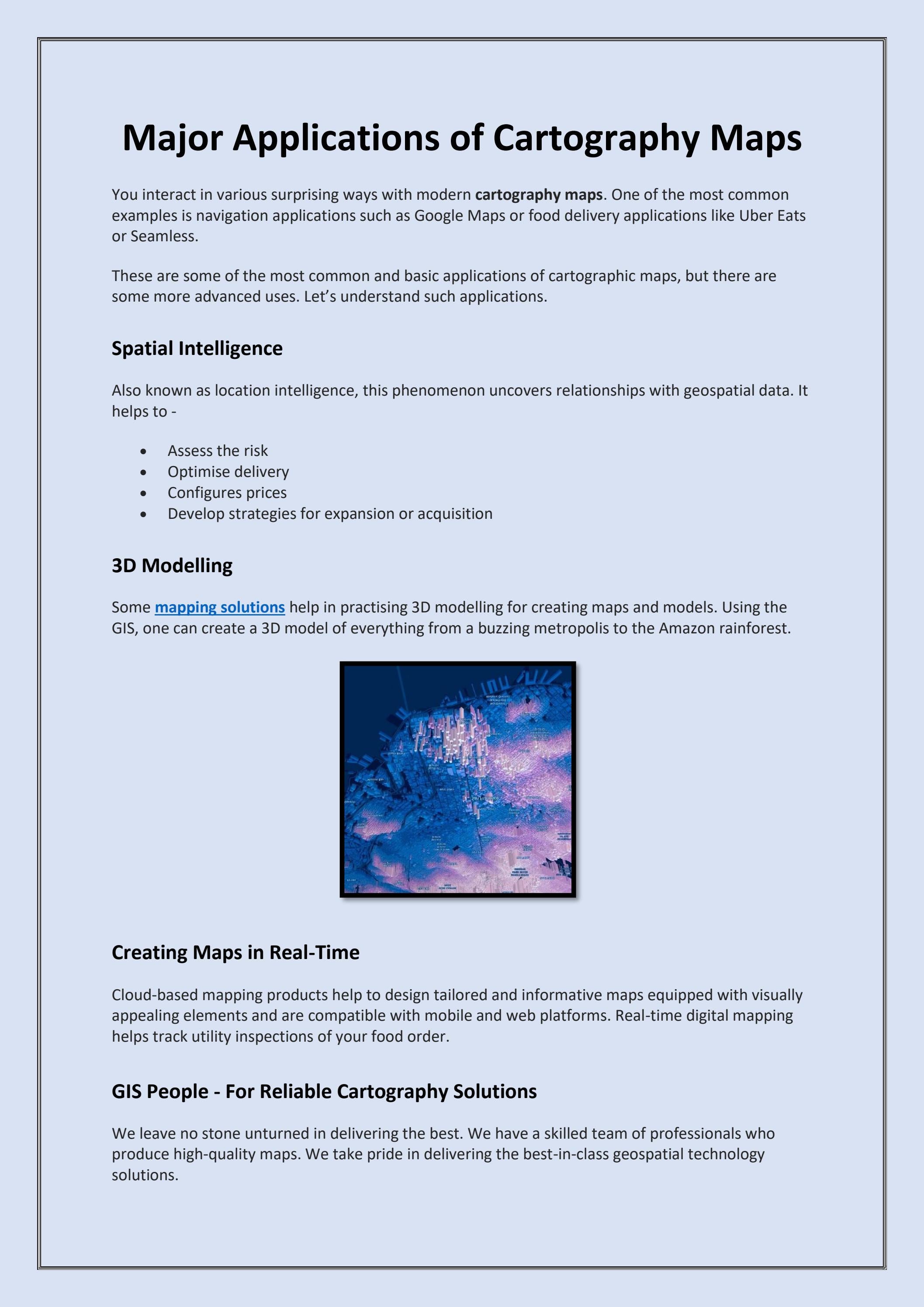 Major Applications of Cartography Maps by Gis People - Issuu