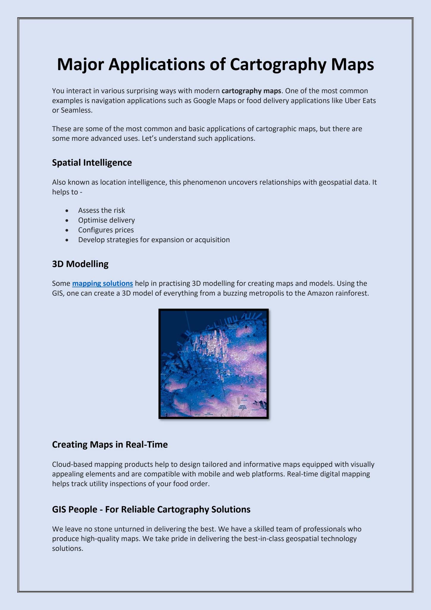 Major Applications of Cartography Maps by Gis People - Issuu
