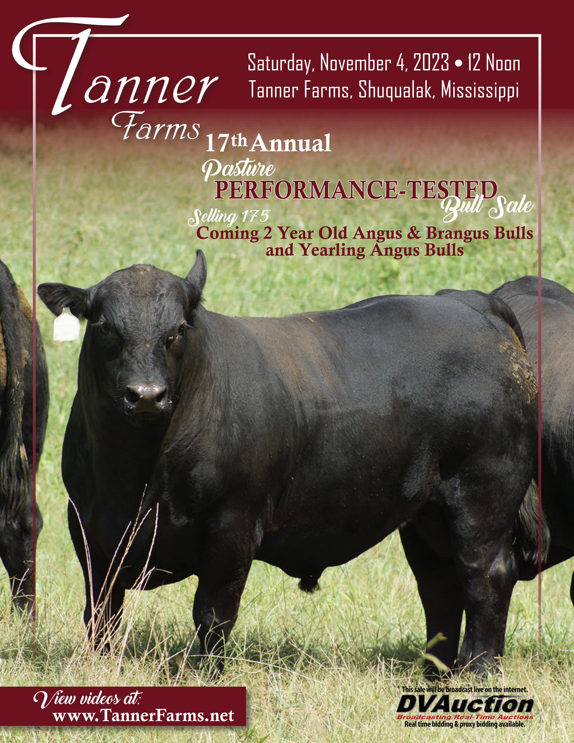 2023 Tanner Farms 17th Annual Pasture Performance Tested Bull Sale by ...