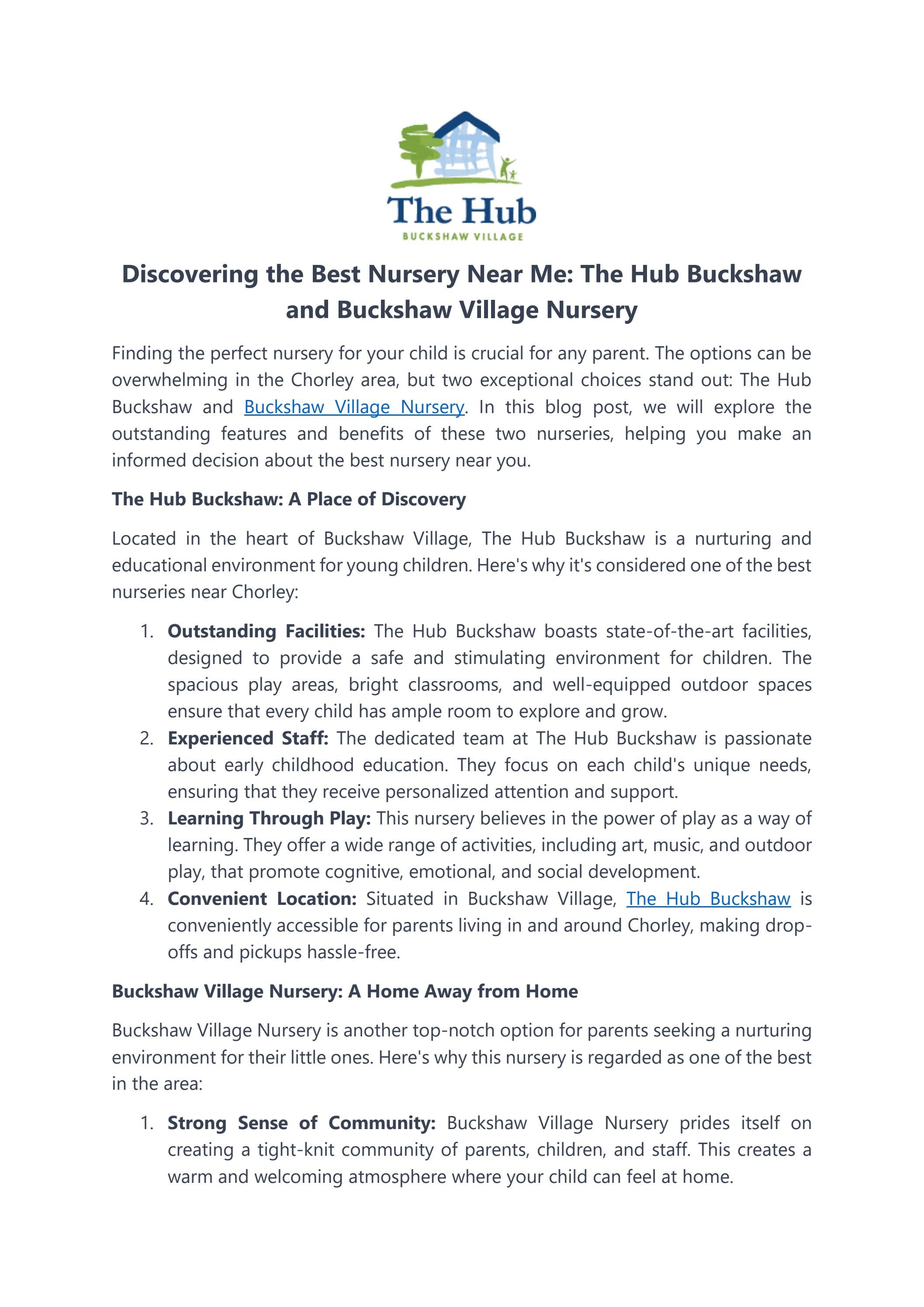 Discovering the Best Nursery Near Me: The Hub Buckshaw and Buckshaw ...