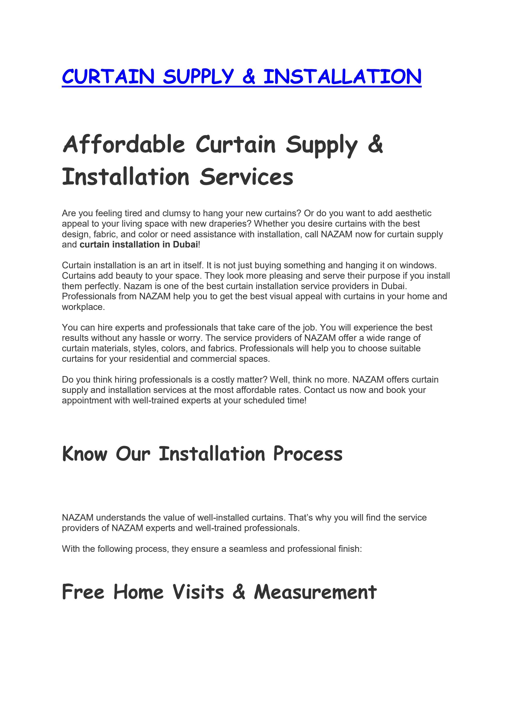 CURTAIN SUPPLY & INSTALLATION by CURTAIN SUPPLY & INSTALLATION - Issuu