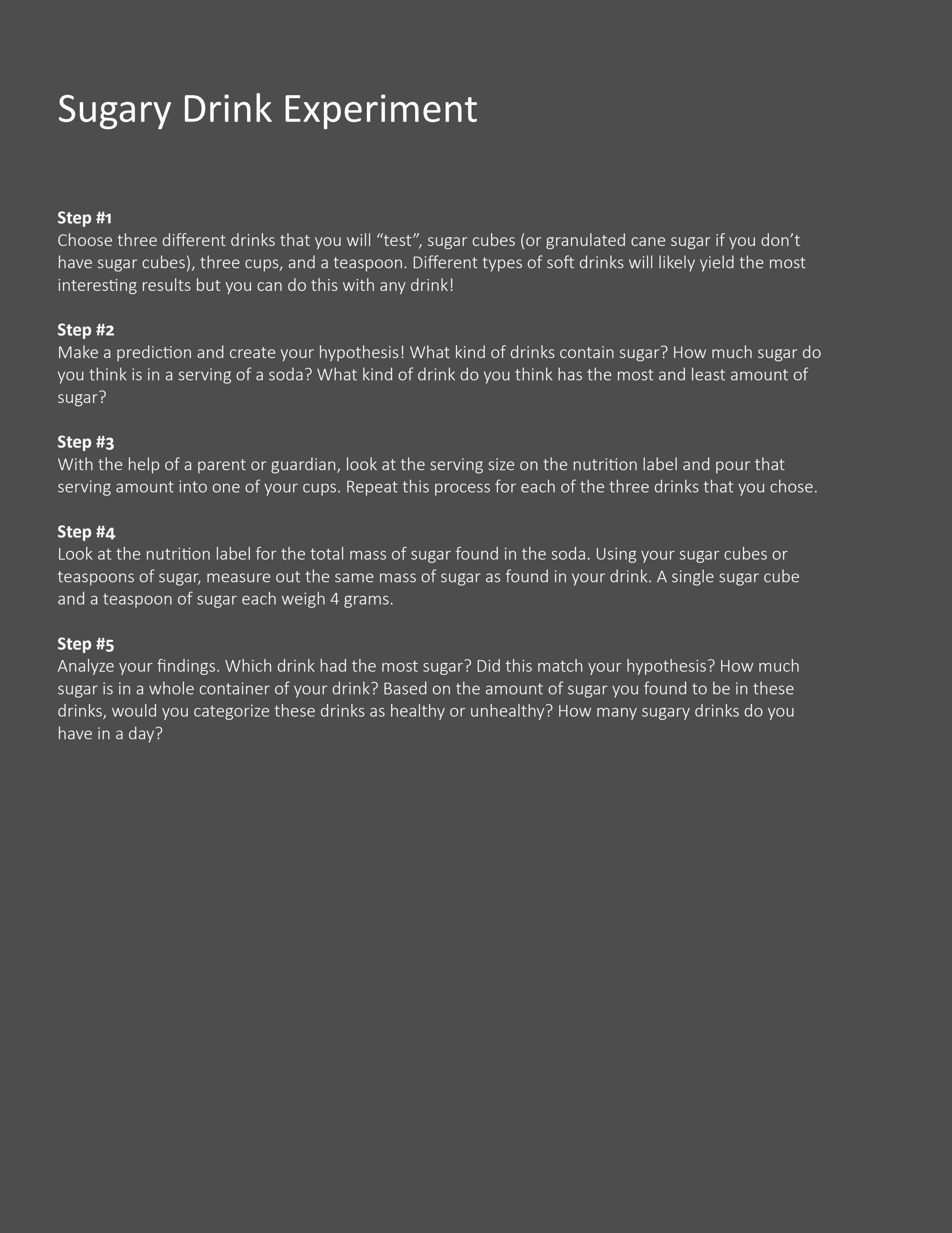 Sugary Drink Experiment by kidzuchildrensmuseum - Issuu