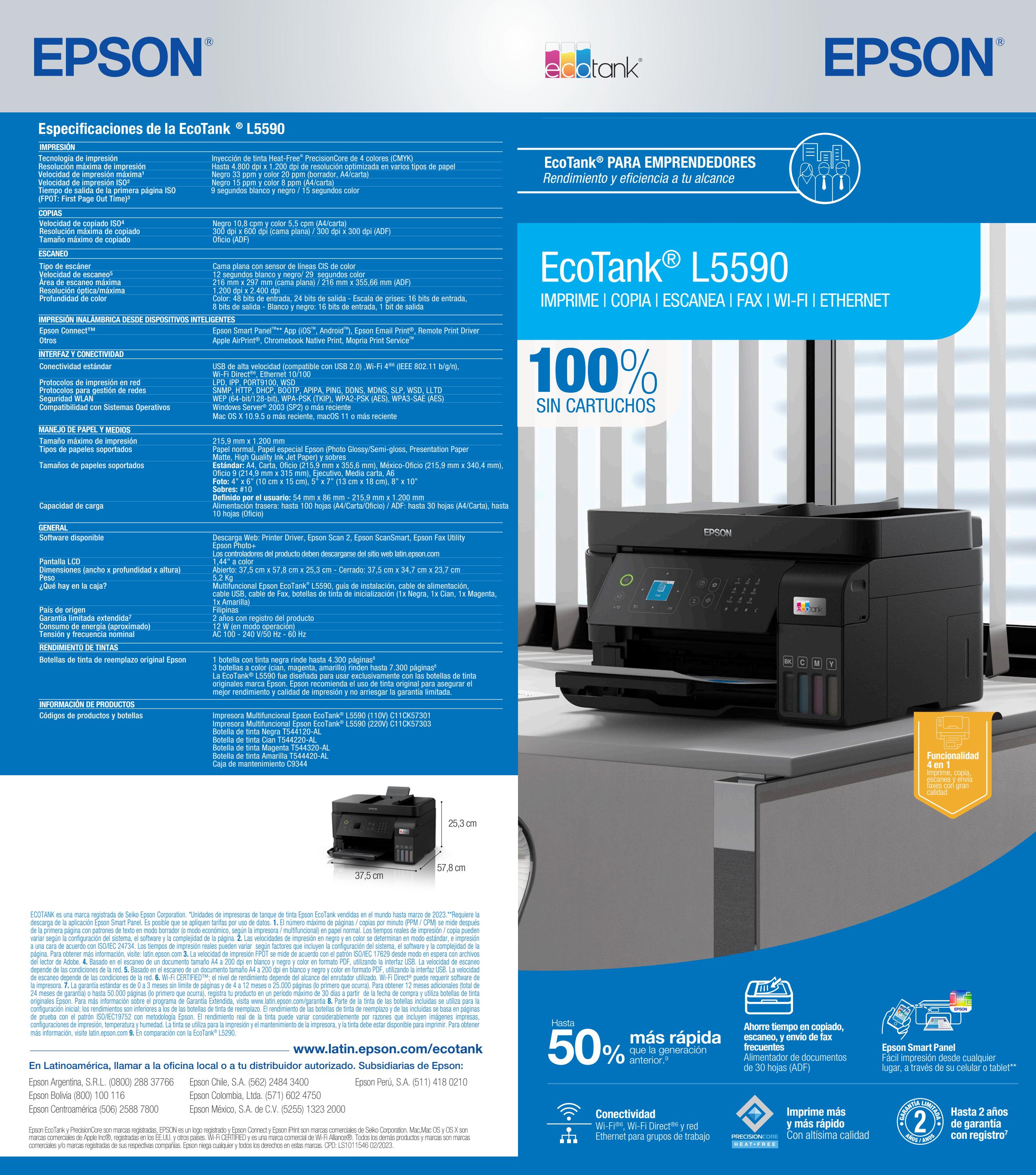 ECOTANK L5590 EPSON by tony superpapelerias - Issuu