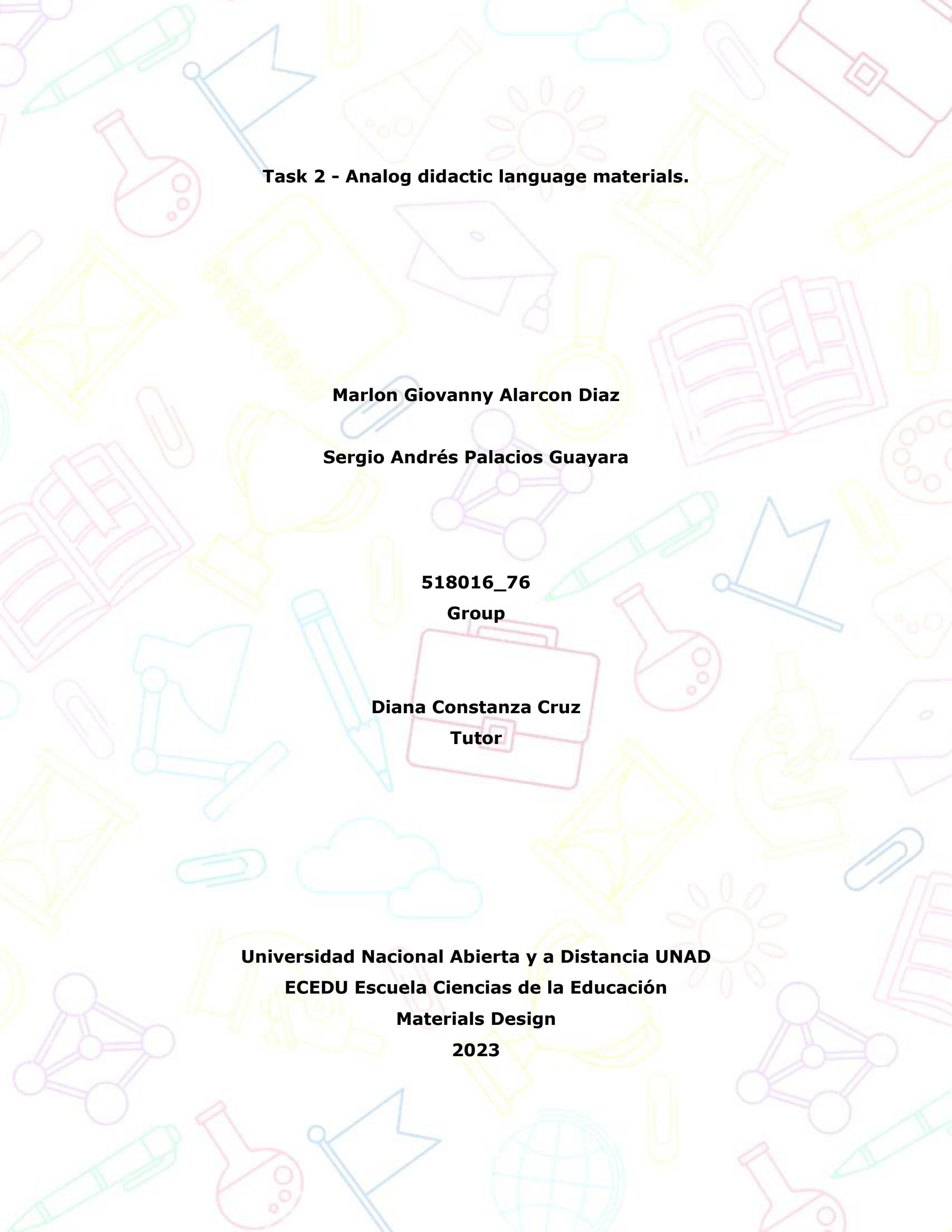 Analog didactic language materials. by Sergio Andrés Palacios Guayara - Issuu