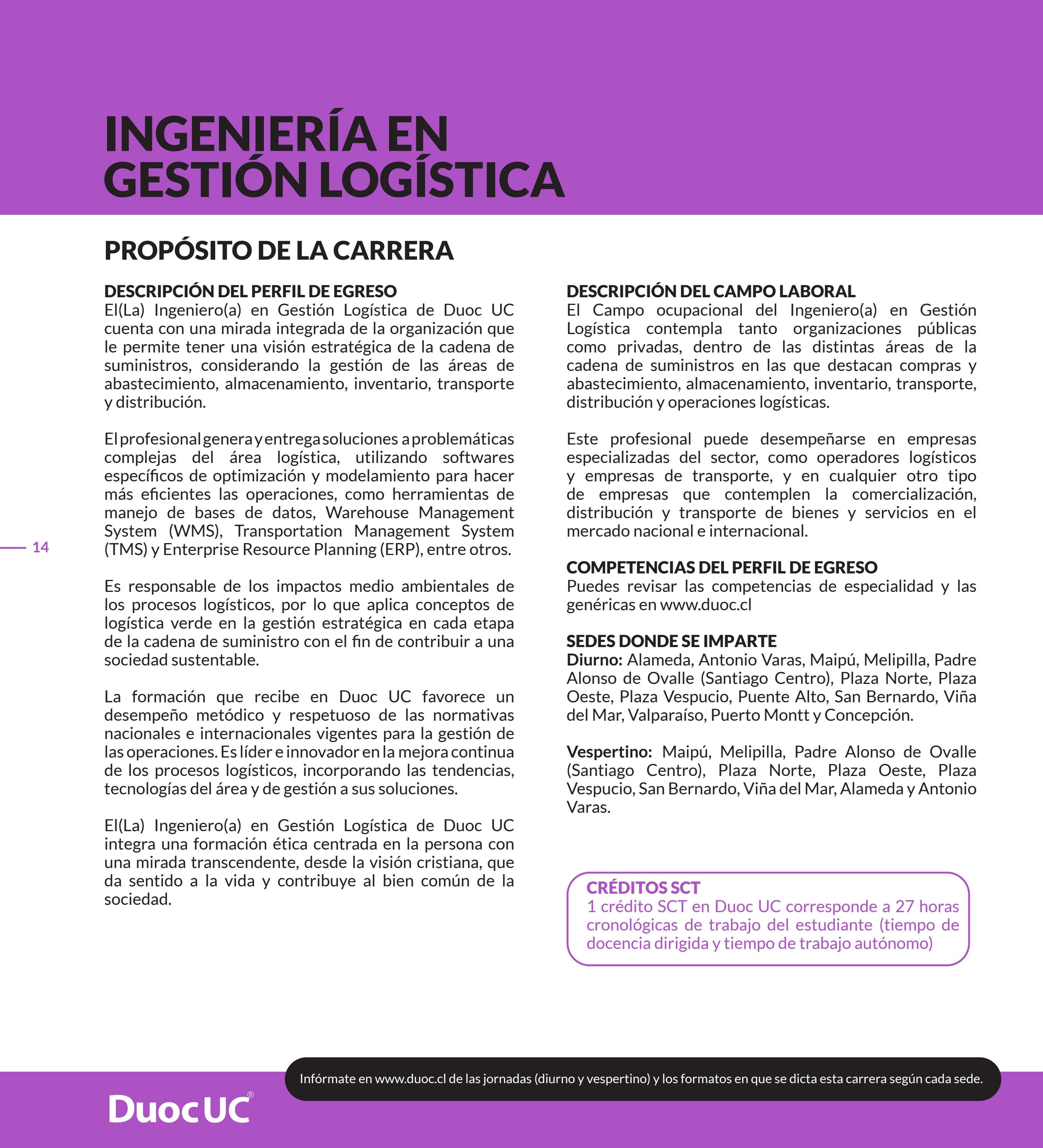 Ingeniería en Gestión Logística - Malla 2024 by Duoc UC - Issuu
