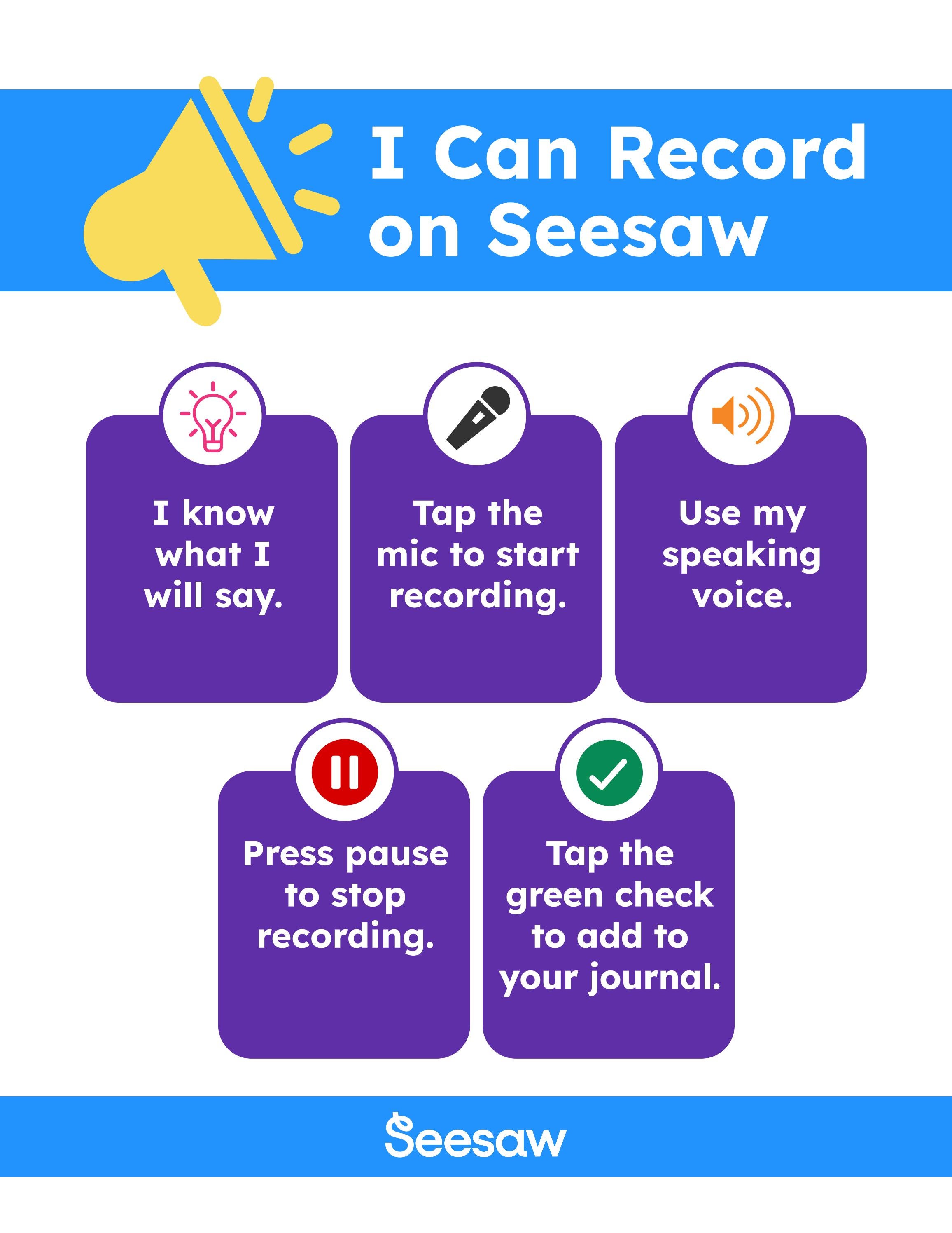 I Can Record on Seesaw by seesawlearning - Issuu