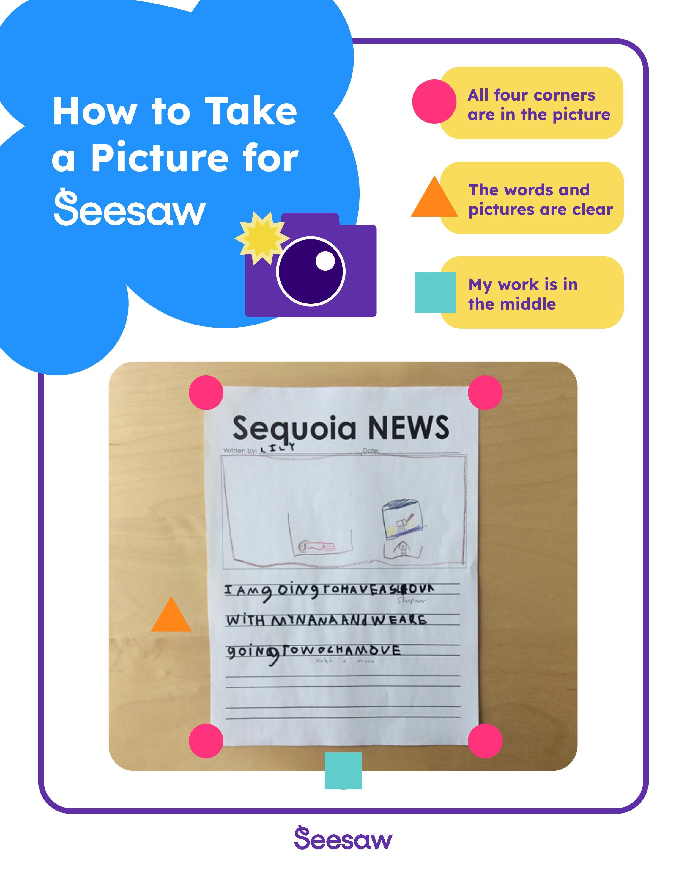 How to Take a Picture for Seesaw by seesawlearning - Issuu