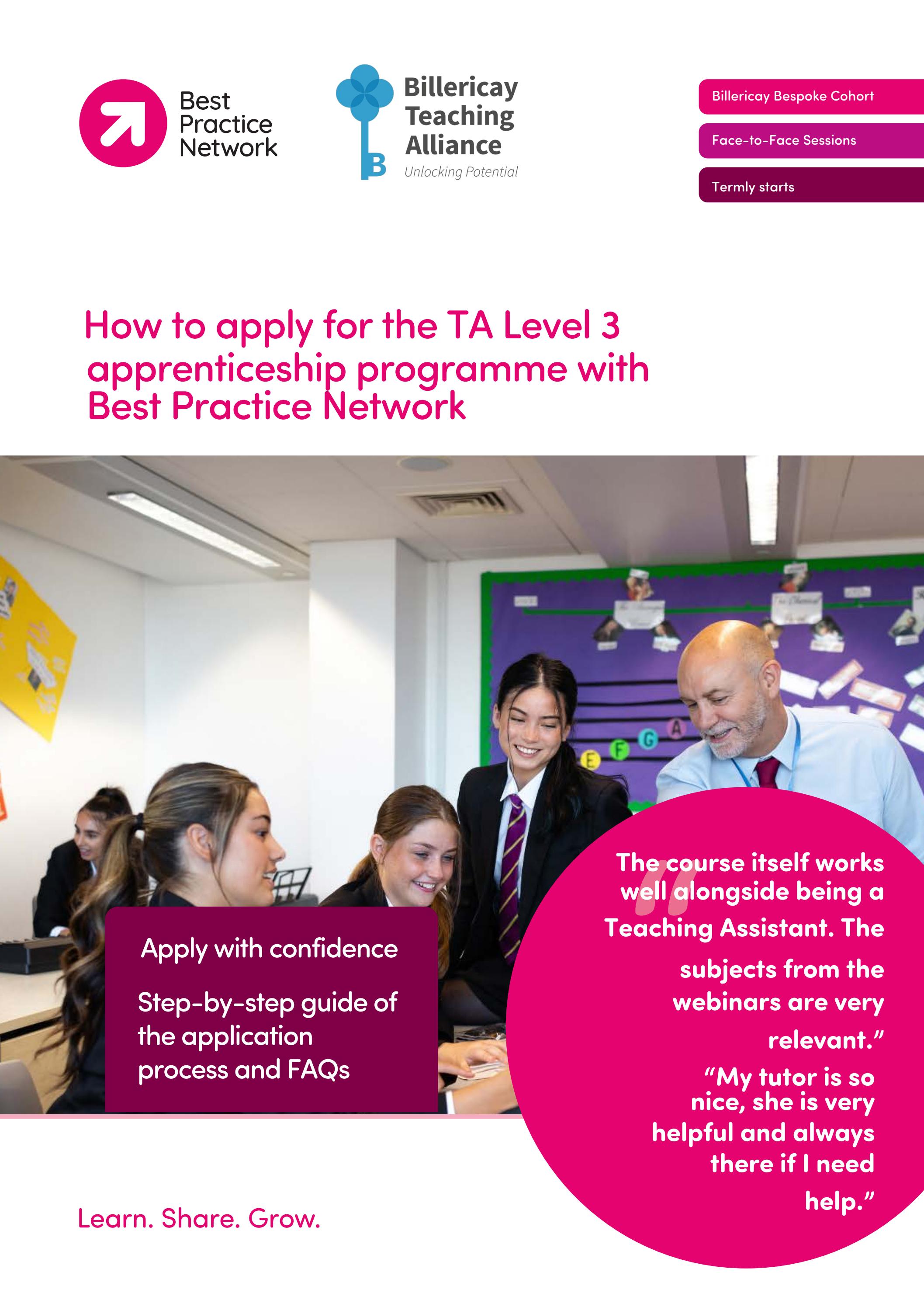 How to apply - TA Level 3 with Billericay guide by Best-Practice-Network - Issuu