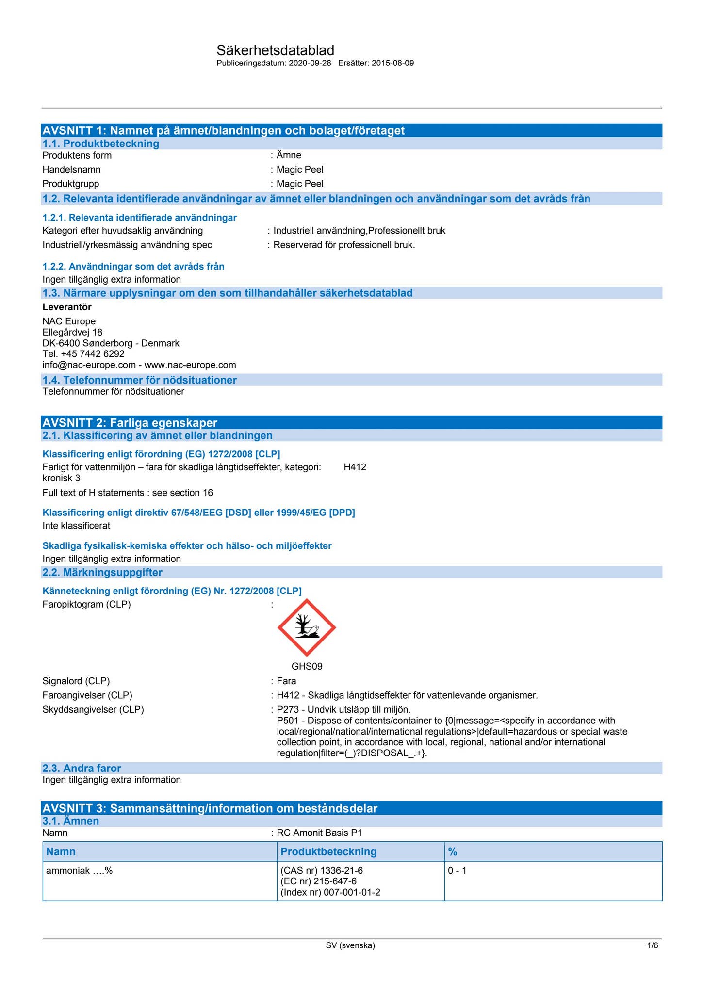 Magic Peel SDS - SE by NAC-Europe - Issuu