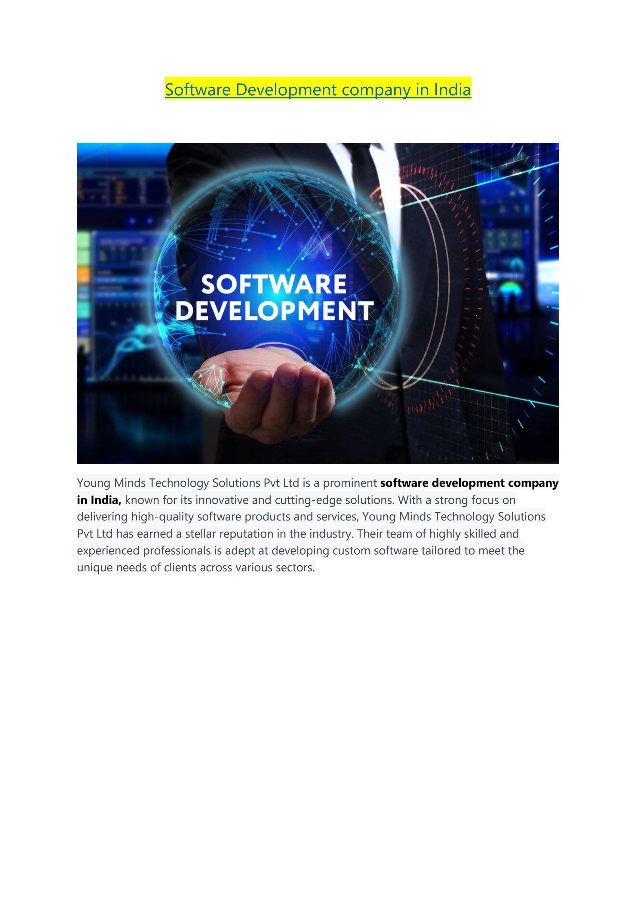 Software development company in India by ymtsindia.com - Issuu