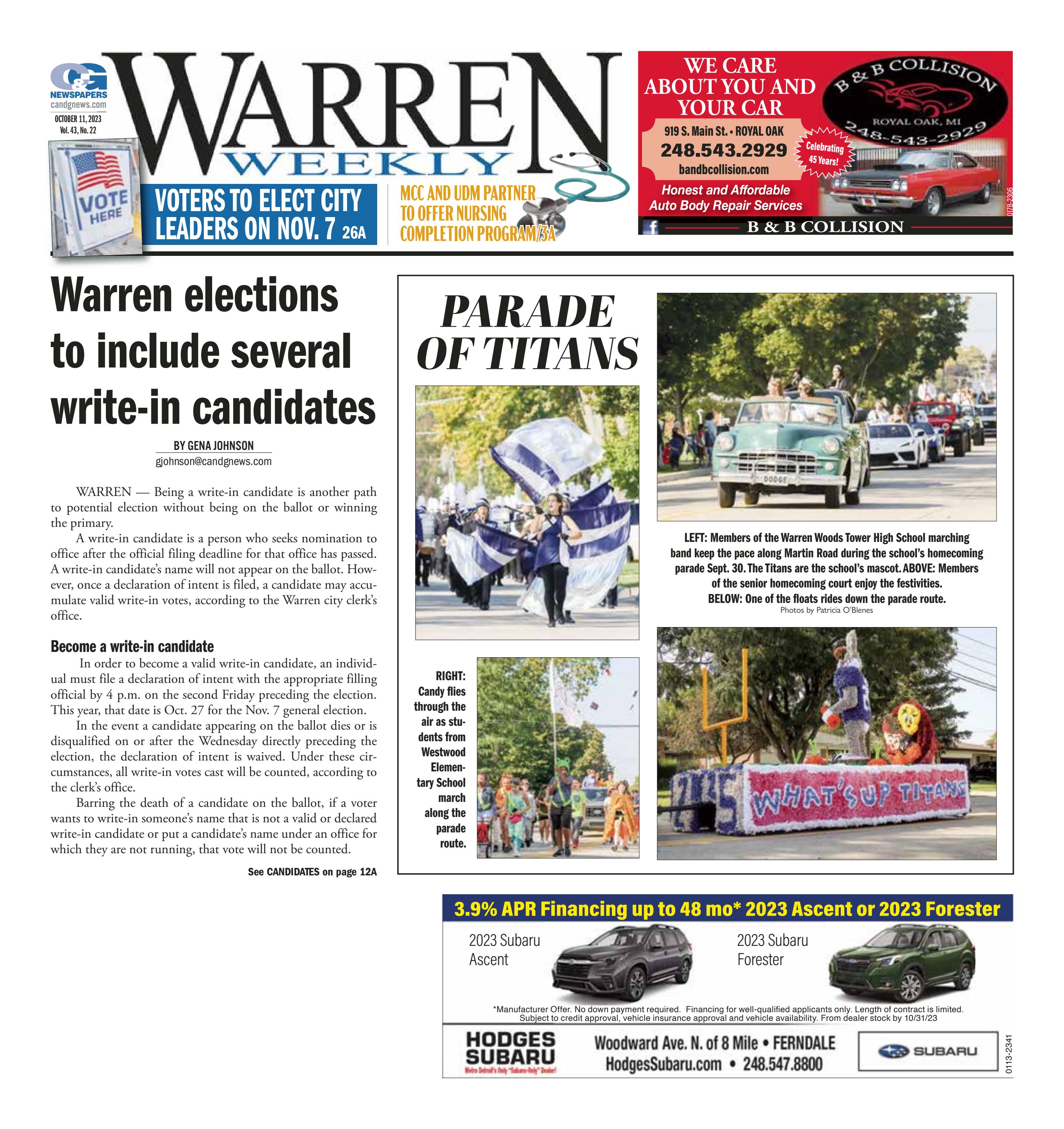 10/11/23 Warren Weekly by C & G Newspapers - Issuu