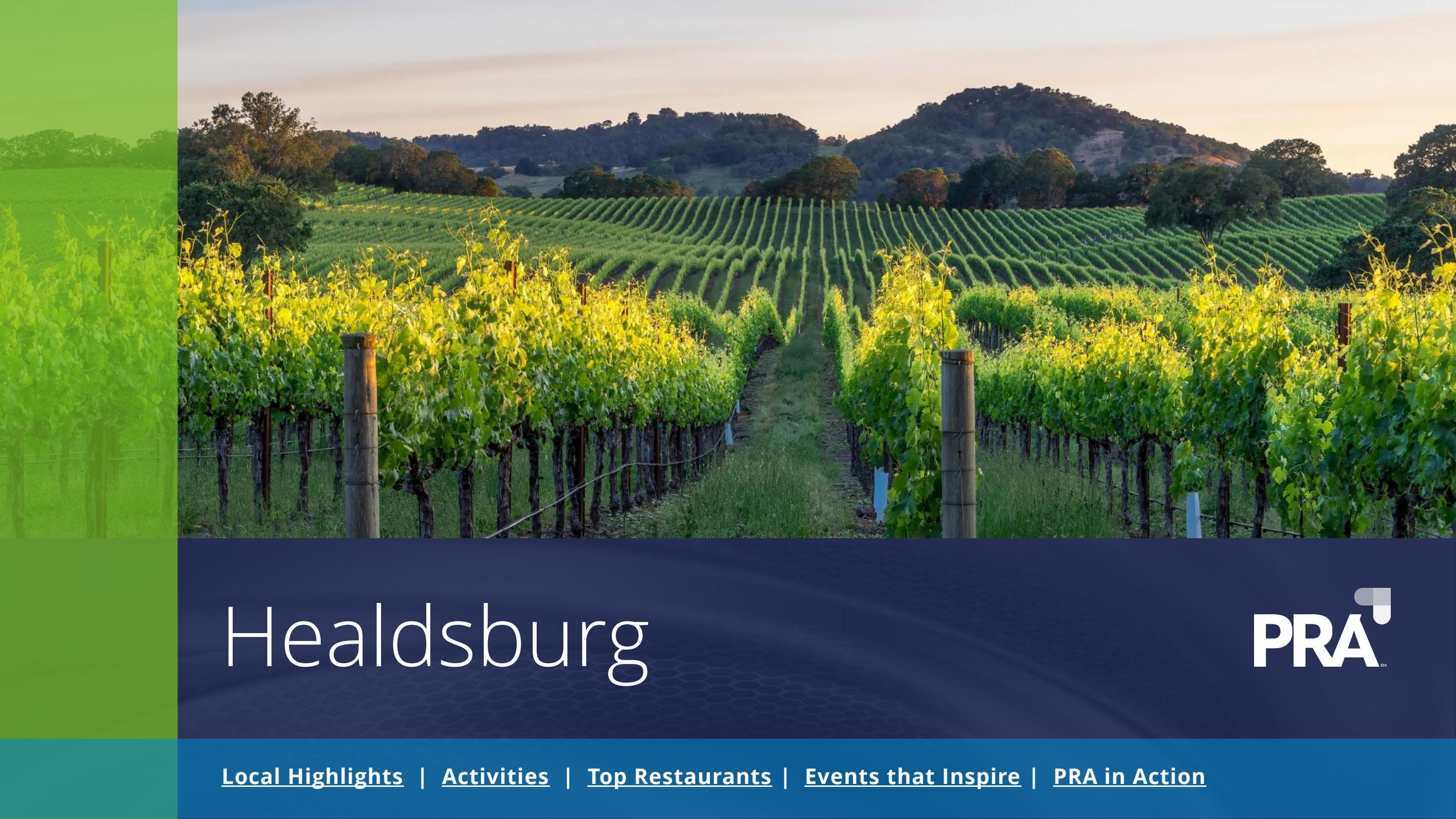 PRA Destination Overview - Healdsburg by prasandiego - Issuu