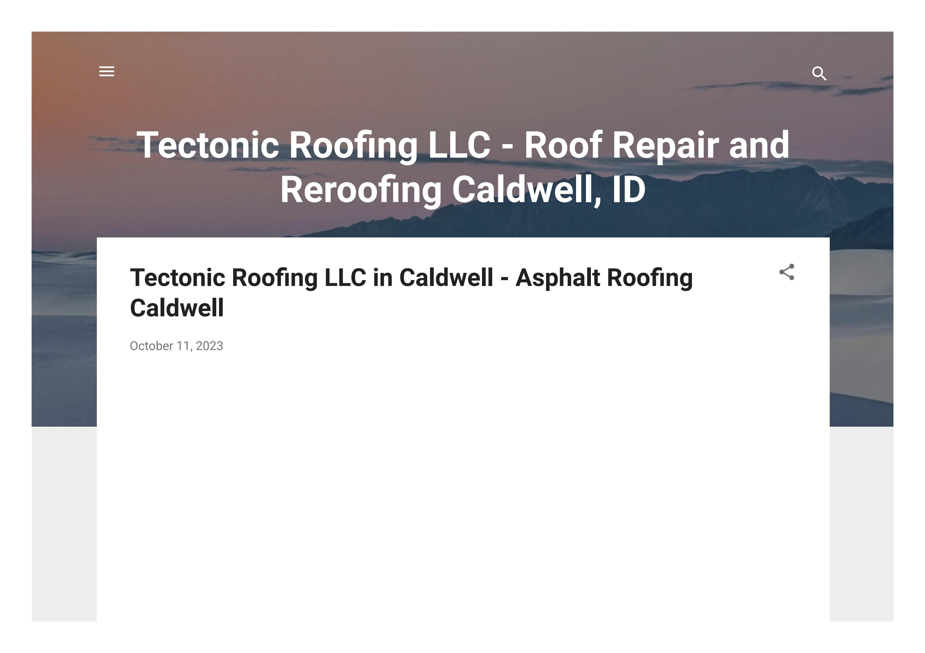 Tectonic Roofing LLC - Roof Repair and Reroofing Caldwell, ID by Oscar Mares - Issuu