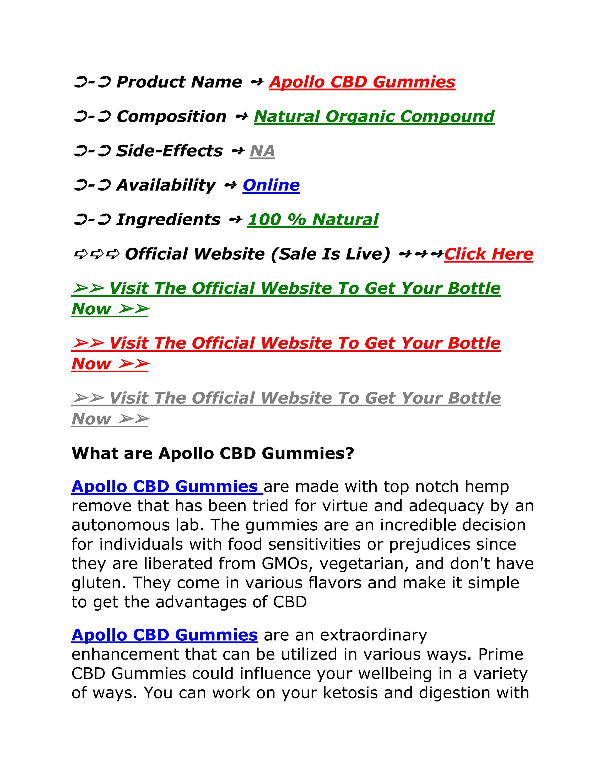 Apollo CBD Gummies Price & Buy by apollocbdgummybuy - Issuu