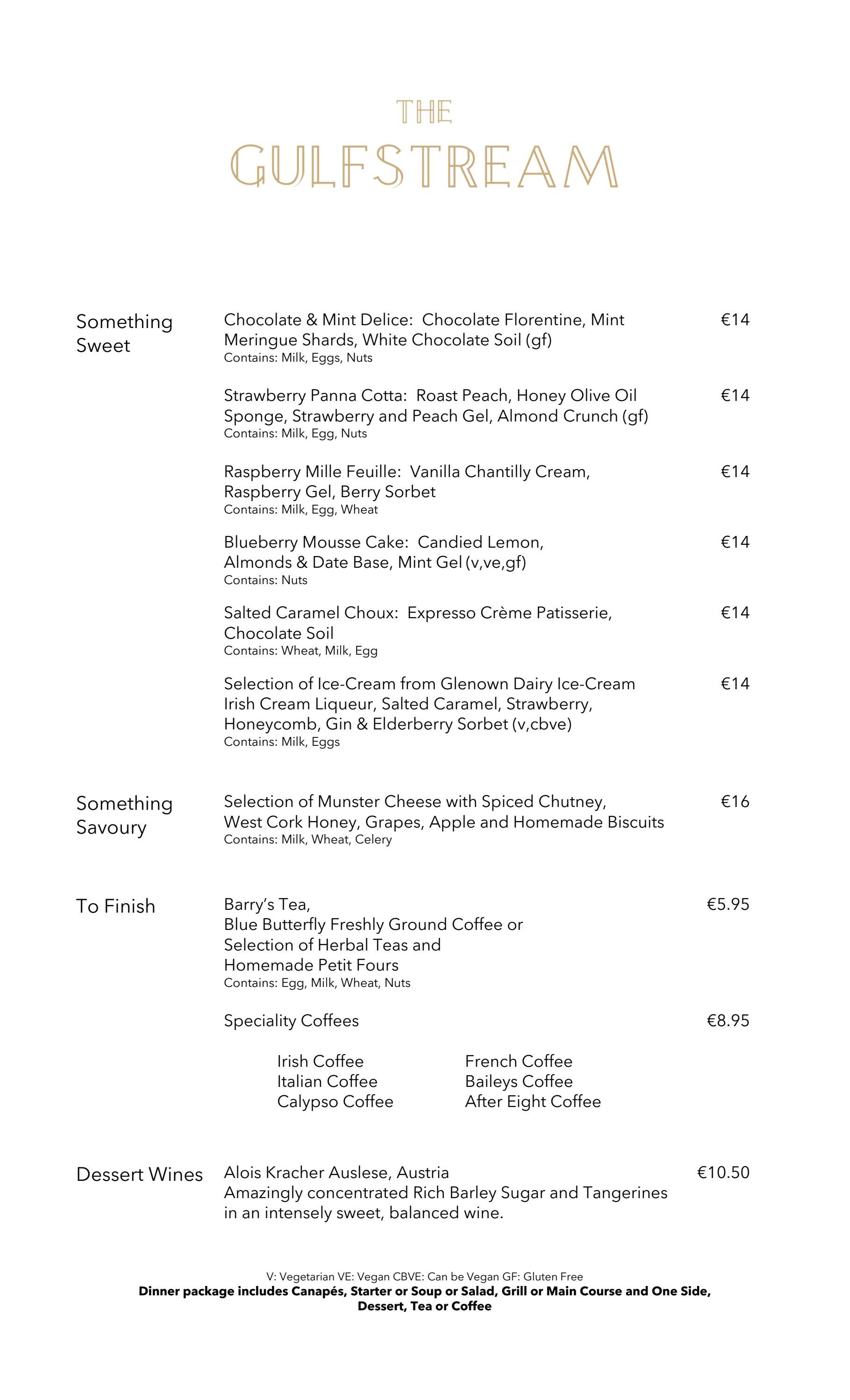 The Gulfstream Restaurant Dessert Menu by Inchydoney Island - Issuu