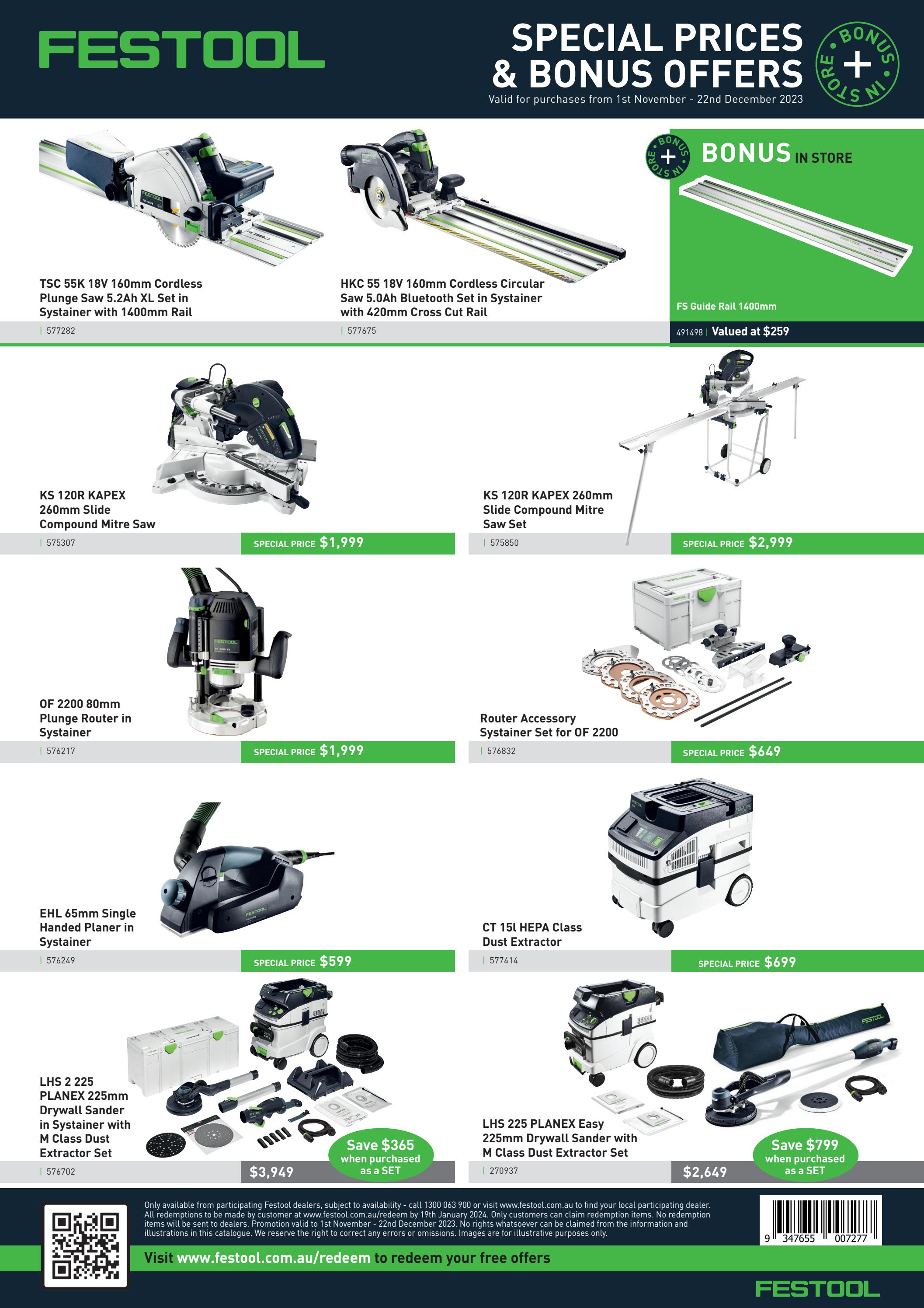 Festool Campaign Offers - Nov - Dec 2023 by festool_australia - Issuu