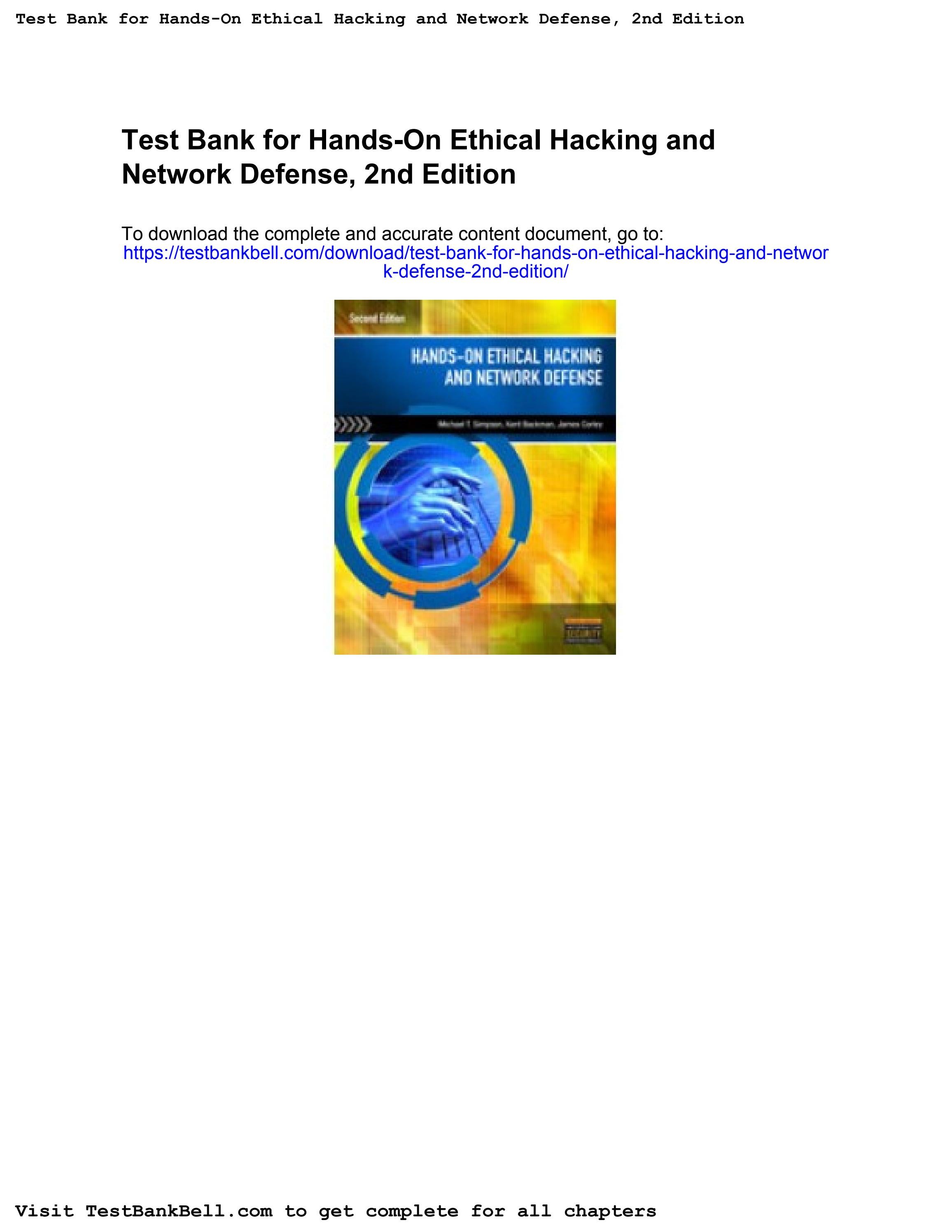 Test bank for hands on ethical hacking and network defense 2nd edition ...