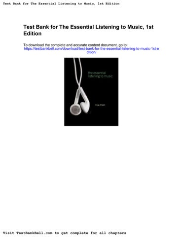 Test bank for the essential listening to music 1st edition by ...