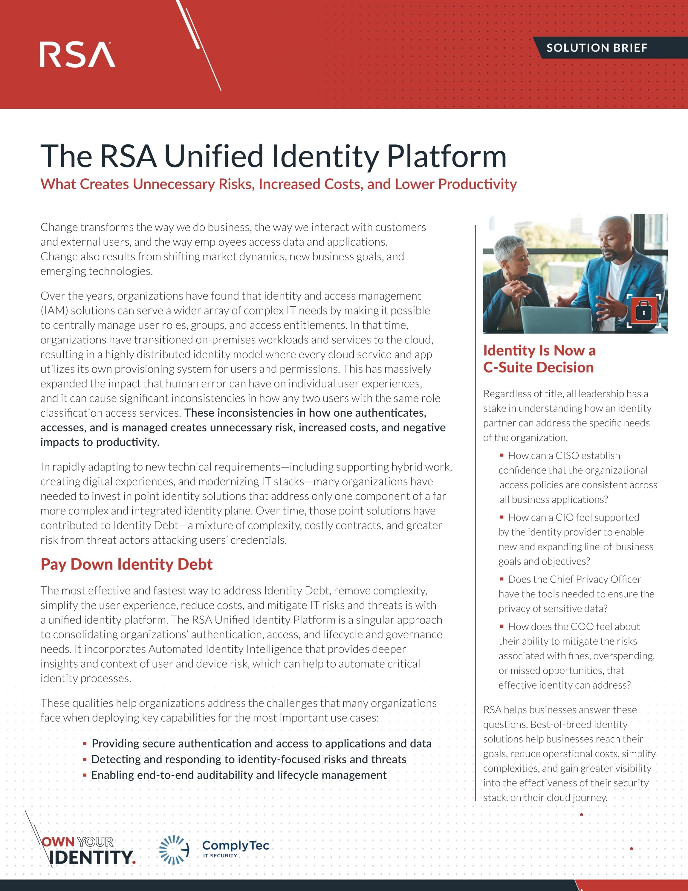 The RSA Unified Identity Platform by complytec - Issuu