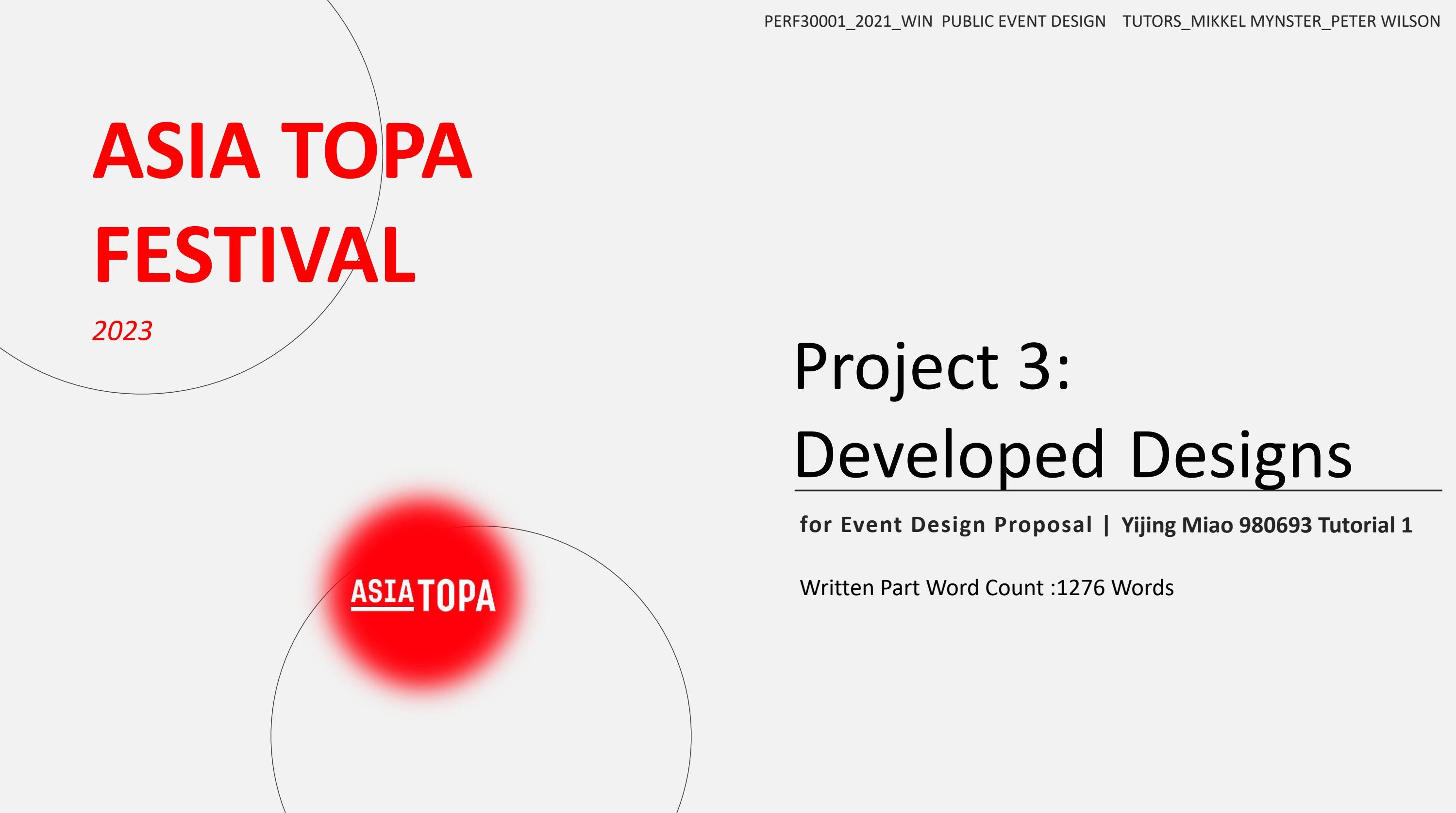 Event Design Proposal for Melbourne Asia TOPA Festival by ivy5050 - Issuu