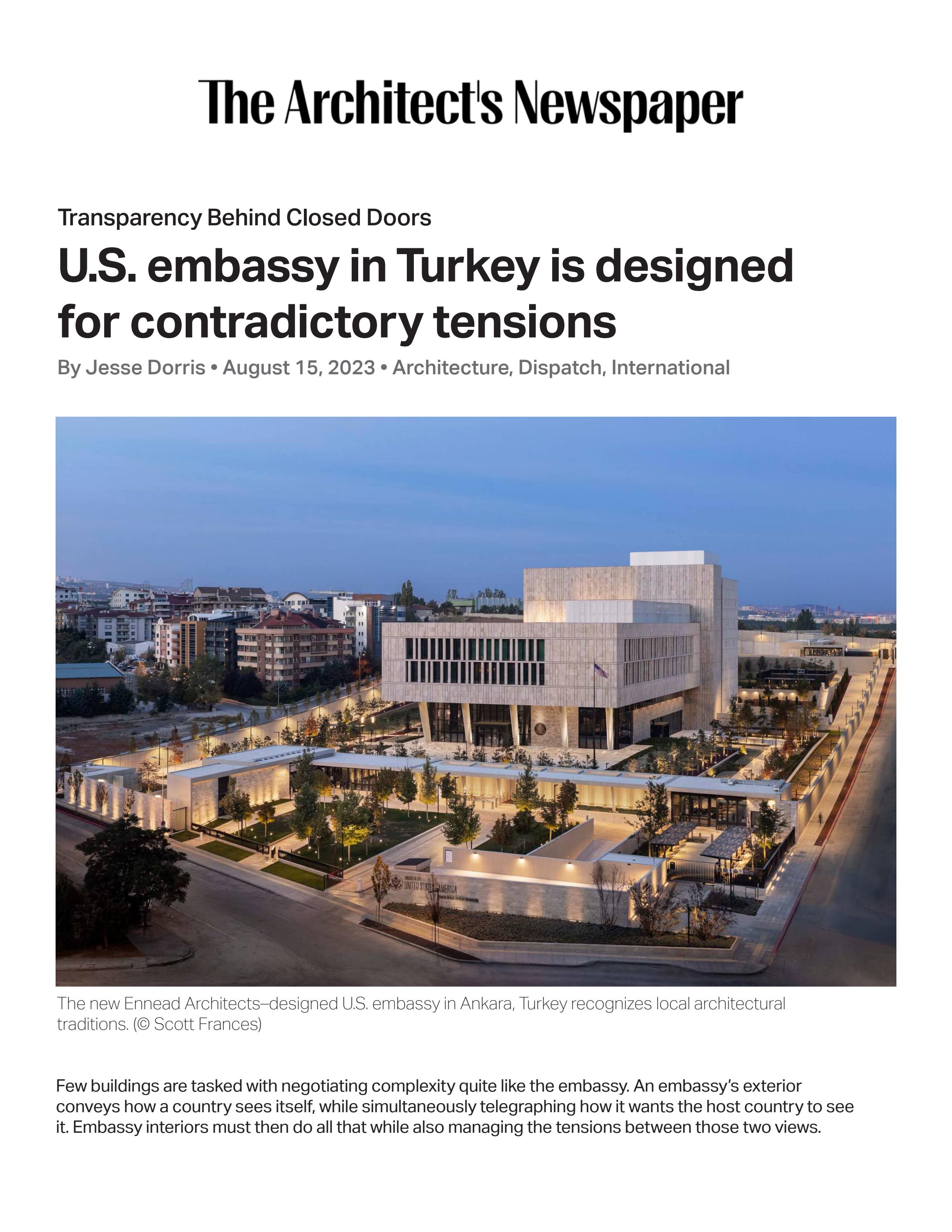 U.S. embassy in Turkey is designed for contradictory tensions by ...