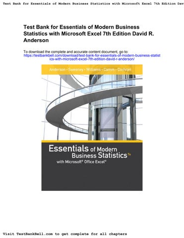 Test bank for essentials of modern business statistics with microsoft ...