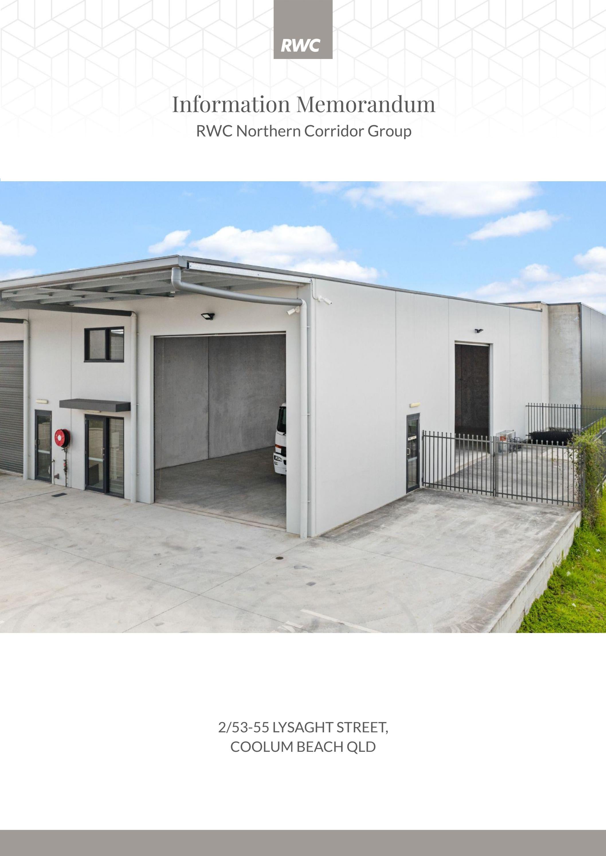 Information Memorandum | 2/53-55 Lysaght Street, Coolum Beach | RWC ...