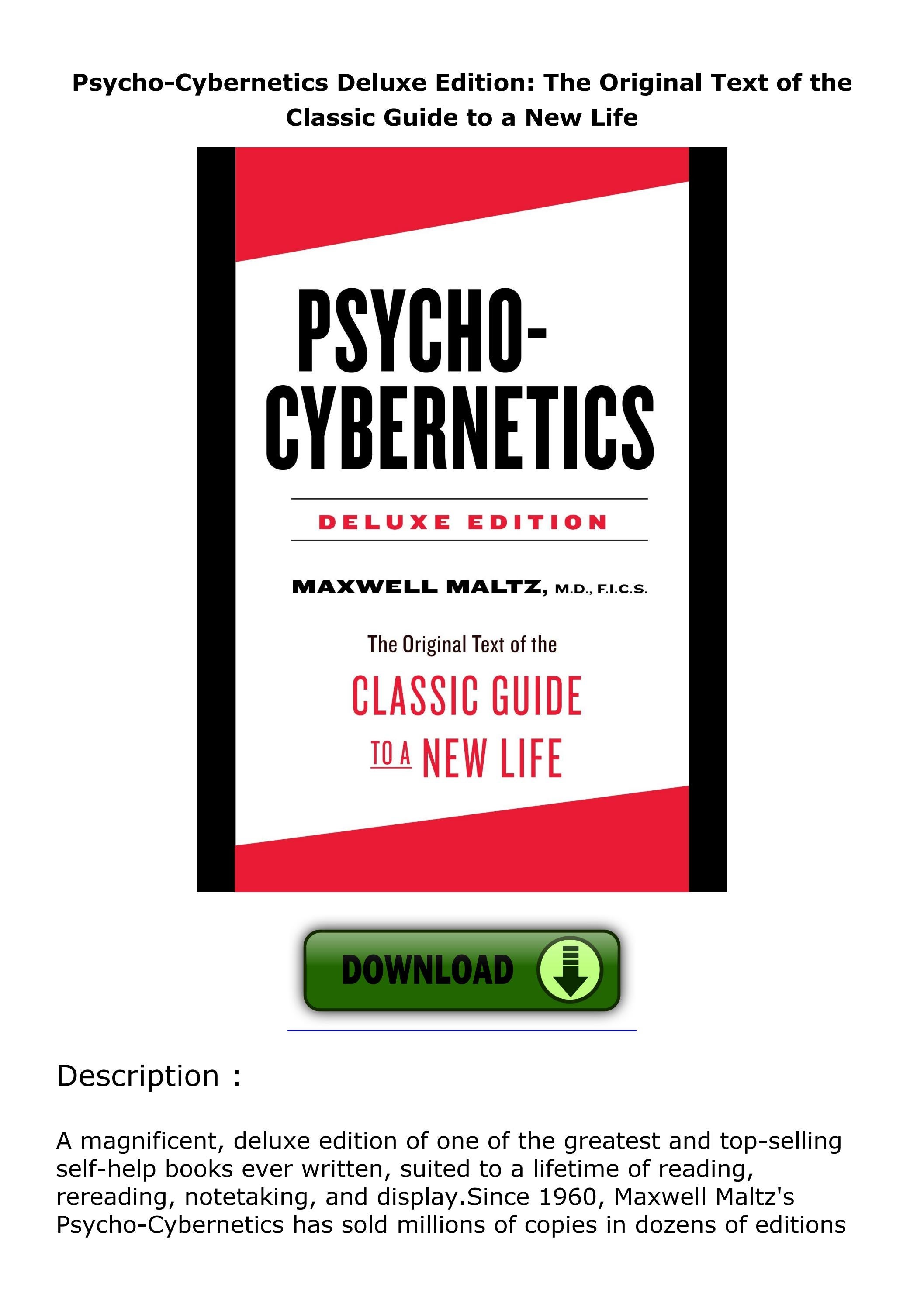 Download Book [PDF] Psycho-Cybernetics Deluxe Edition: The Original ...